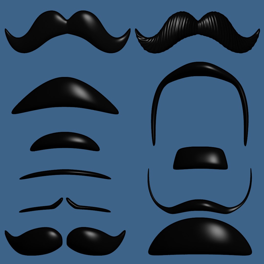 3d model mustache hipster