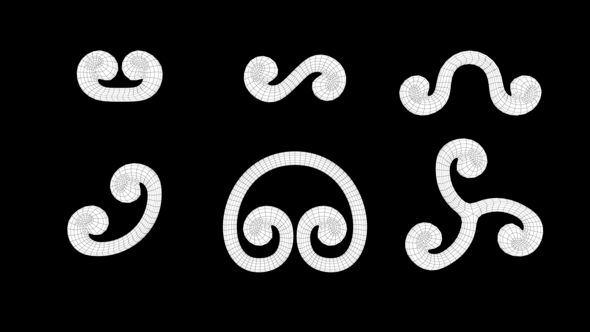 3D Decorative Swirls Scrolls Model - TurboSquid 1595579
