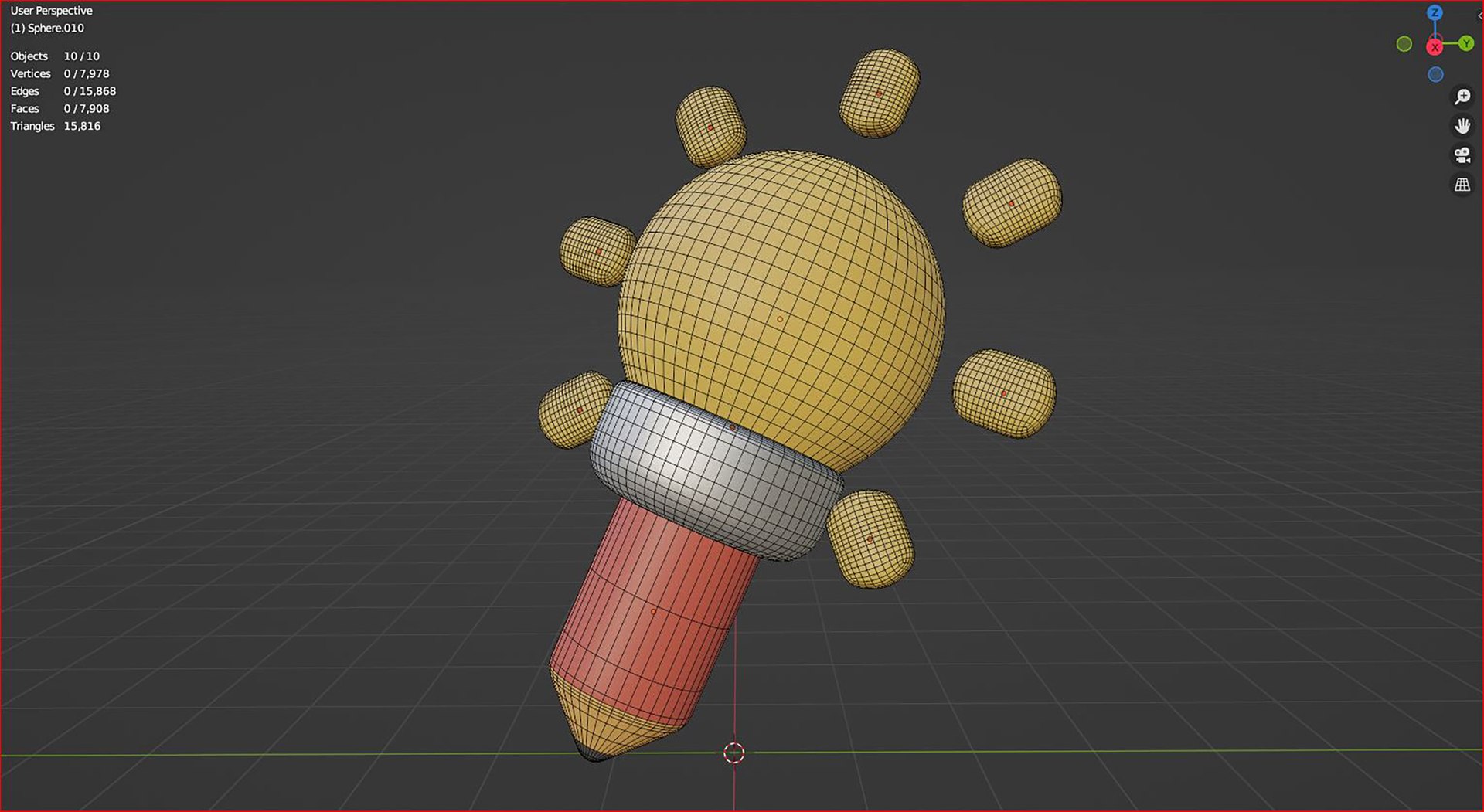 Pencil With Sun Icon 3D Model - TurboSquid 2074165