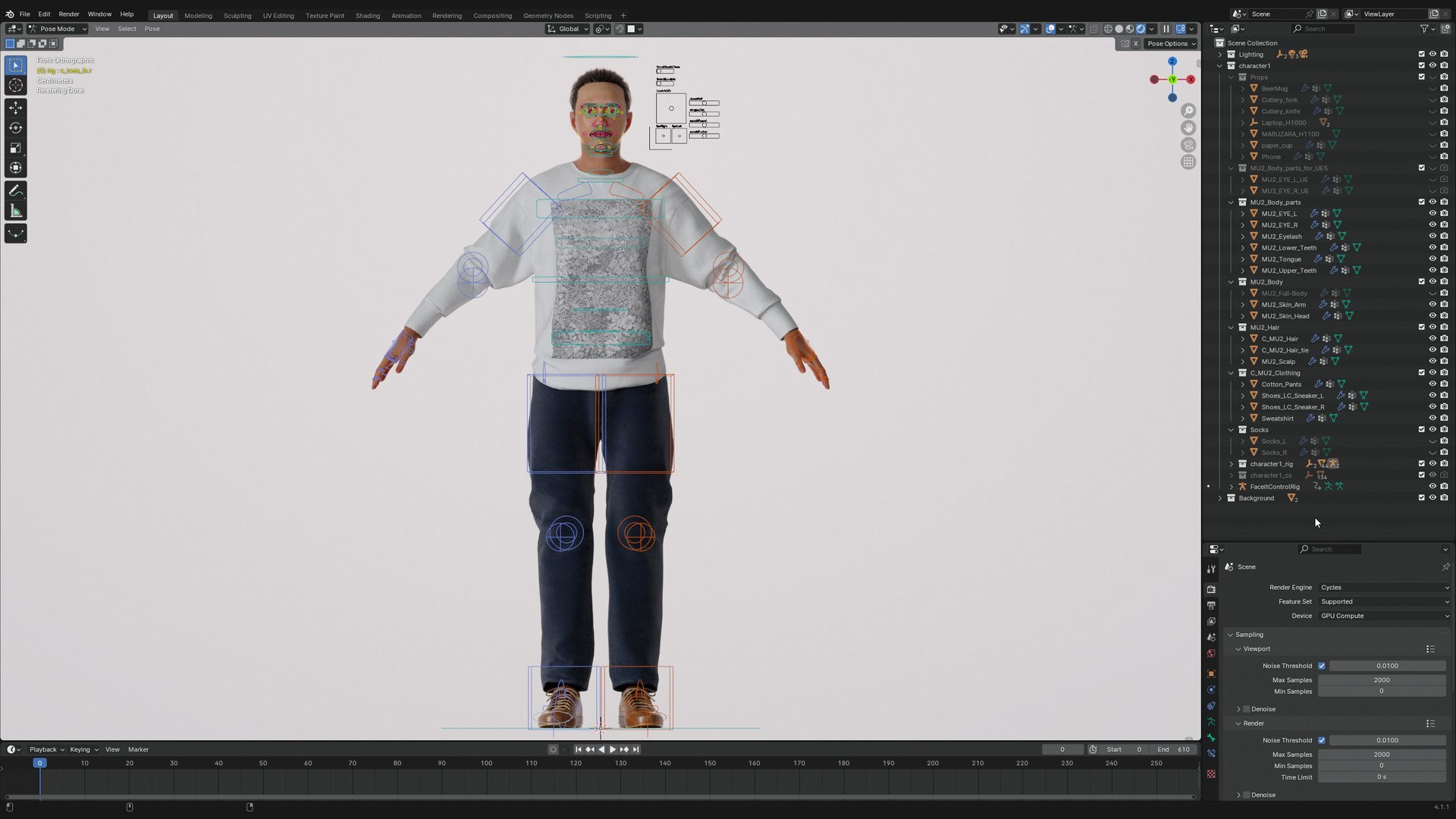 3D Model Rigged Modular Character - Asian Man 3D Model - MU2 - Blender ...