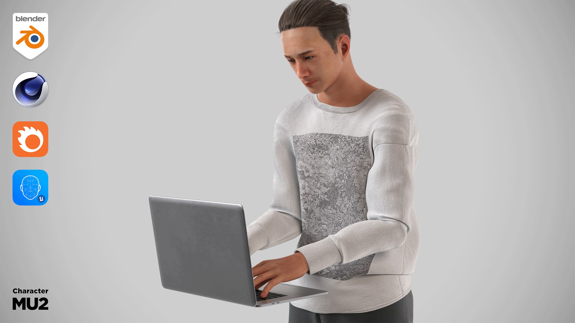 3D Model Rigged Modular Character - Asian Man 3D Model - MU2 - Blender UE5 C4D - TurboSquid 2288455