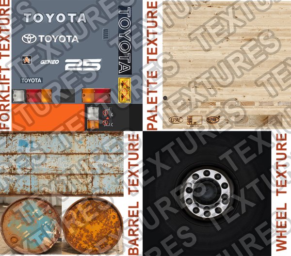 トヨタフォークリフトとパレット3Dモデル - TurboSquid 1240216