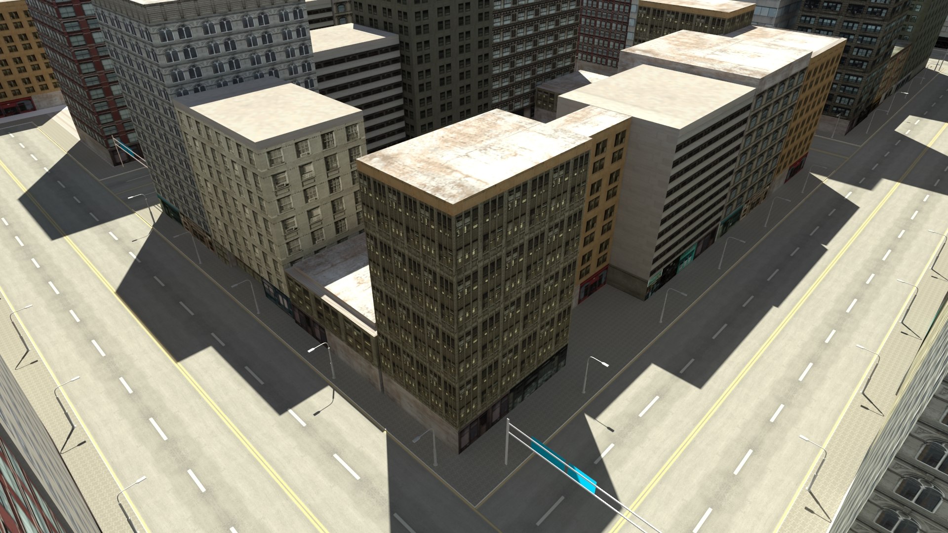 3d City Scene Street Model