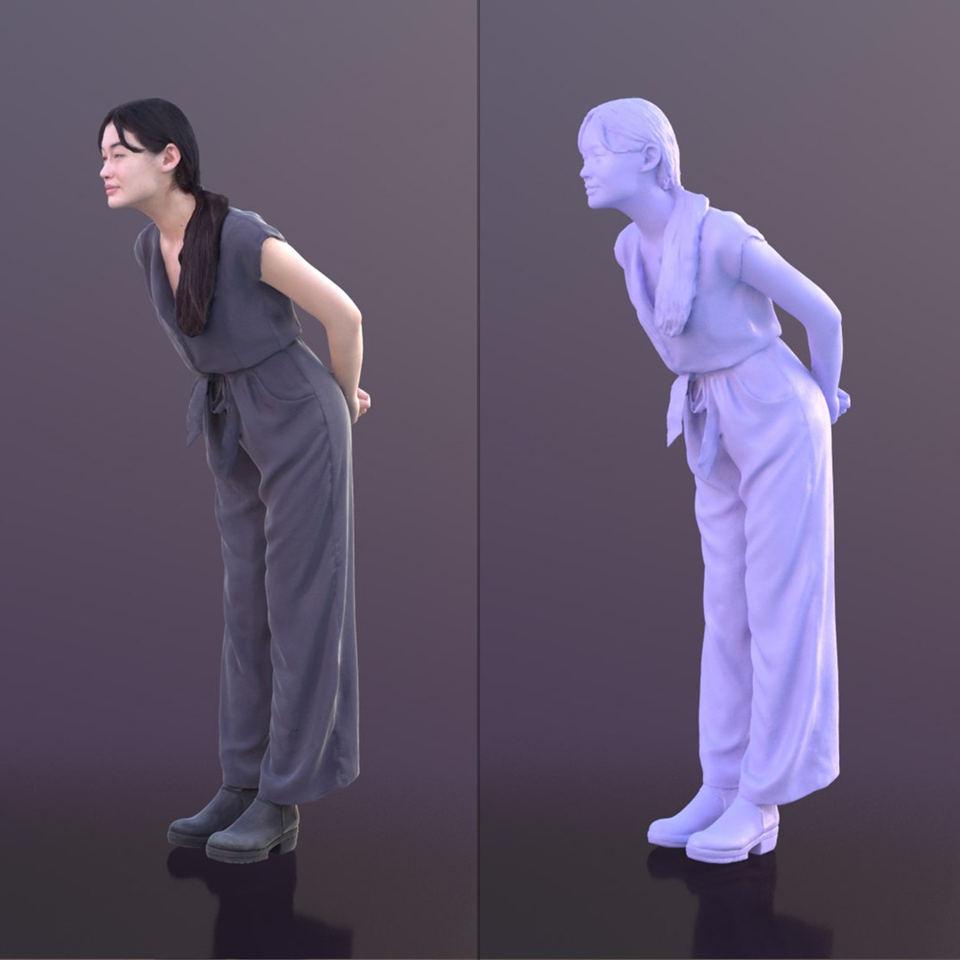 3D Model Woman Young Leaning - TurboSquid 1709947