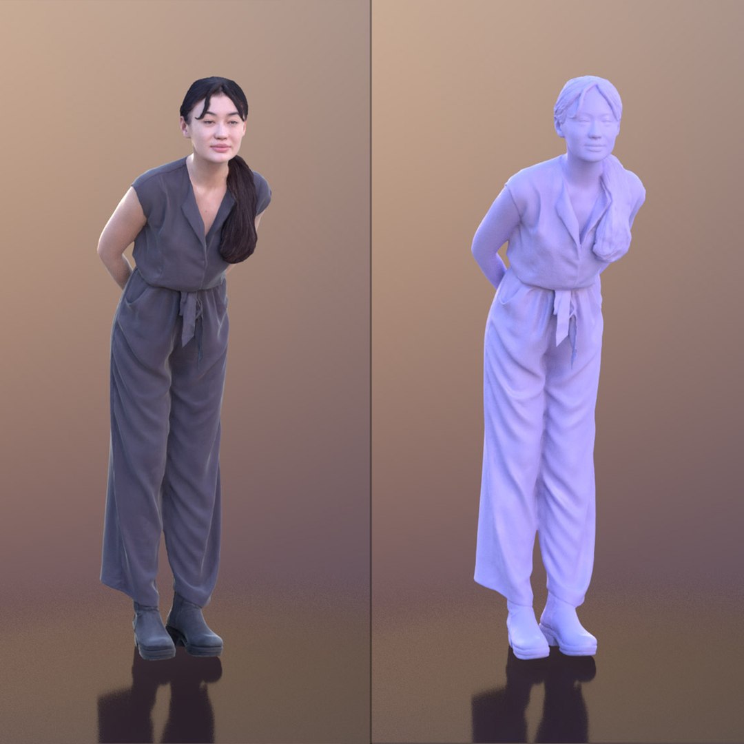 3D Model Woman Young Leaning - TurboSquid 1709947