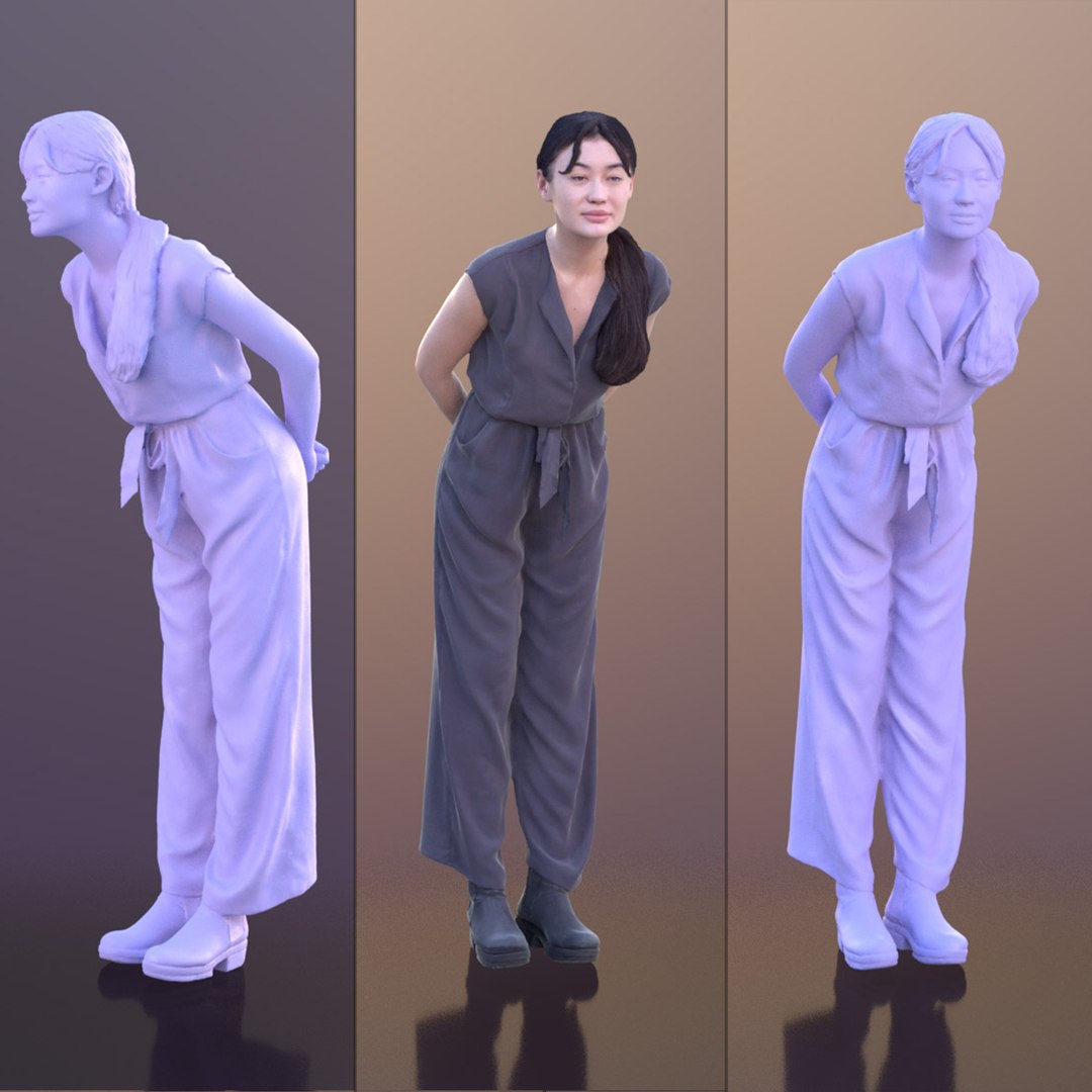 3D Model Woman Young Leaning - TurboSquid 1709947