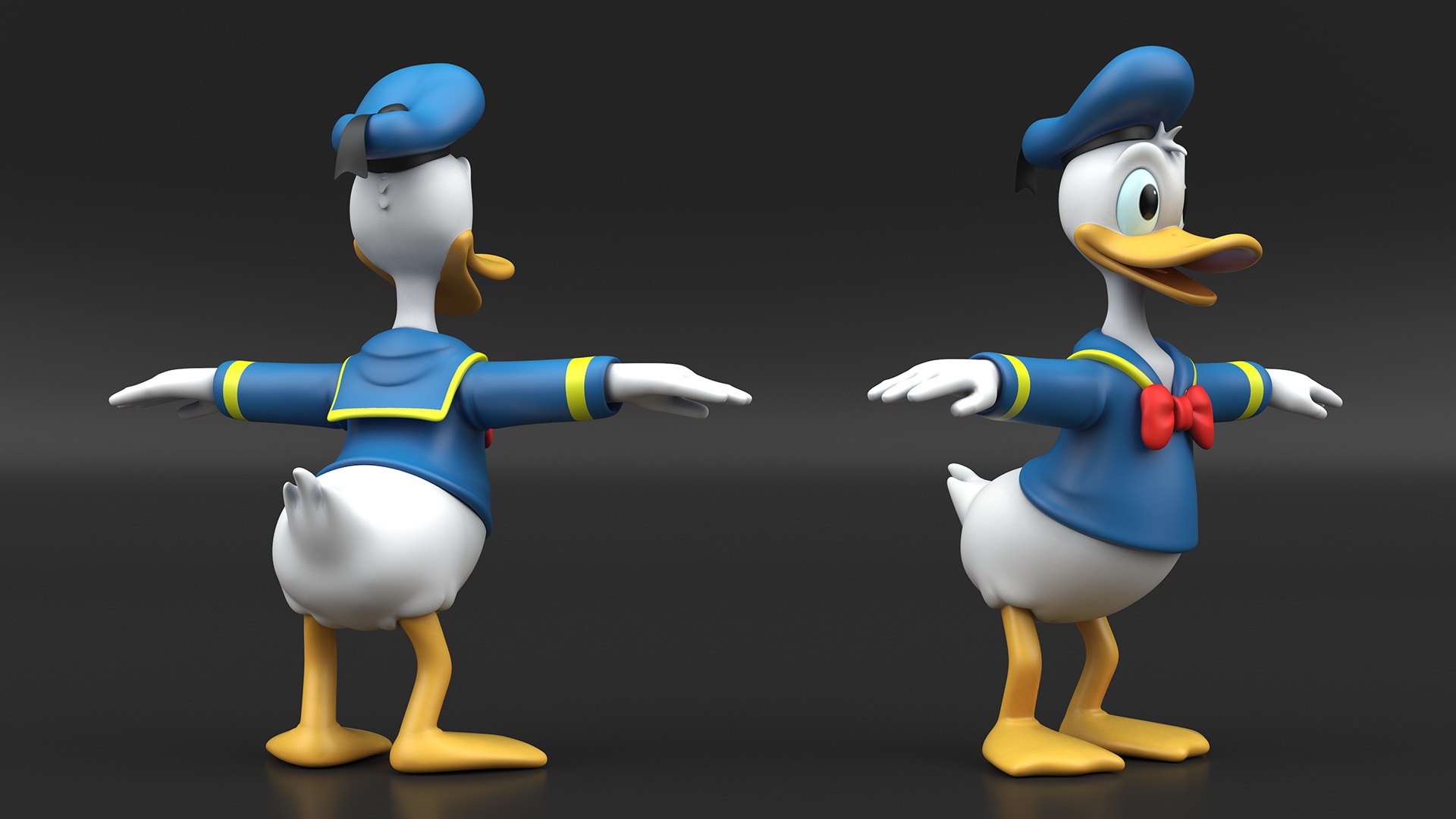 Donald Duck Character T-Pose 3D Model - TurboSquid 2107195