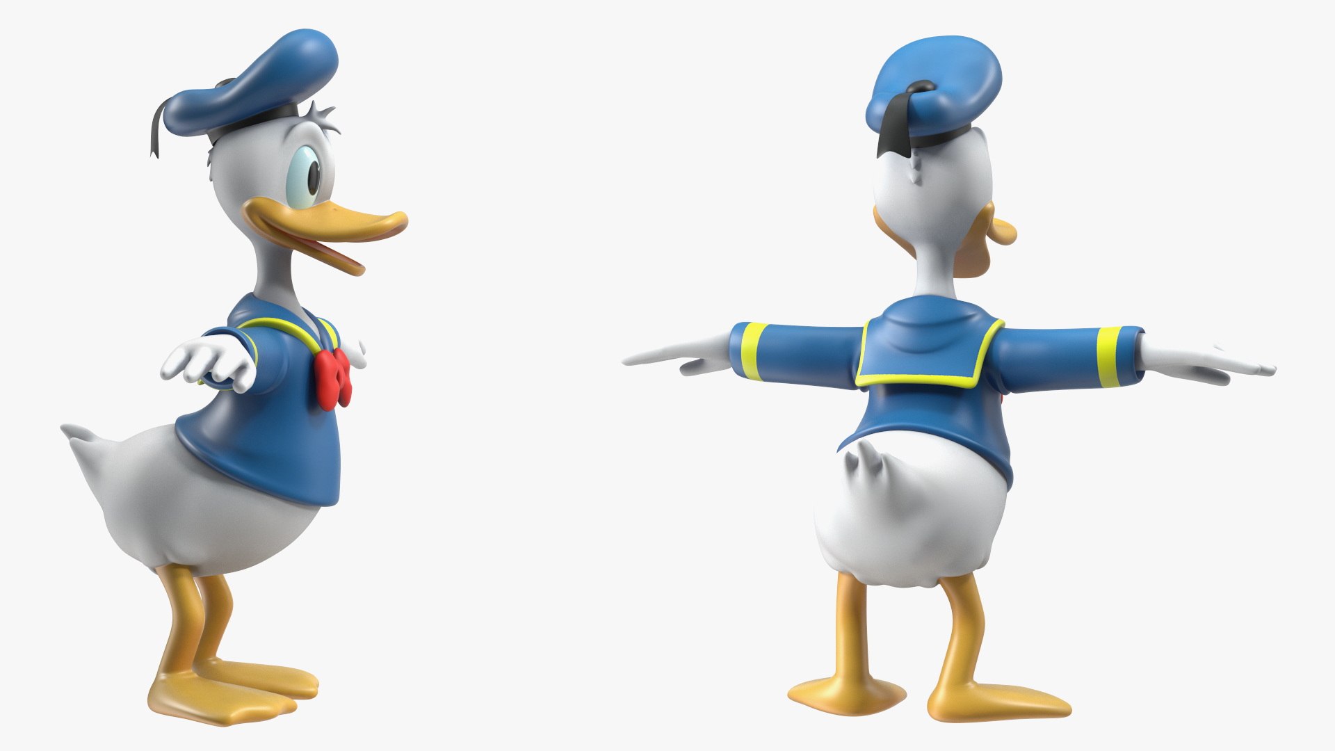 Donald Duck Character T-Pose 3D Model - TurboSquid 2107195