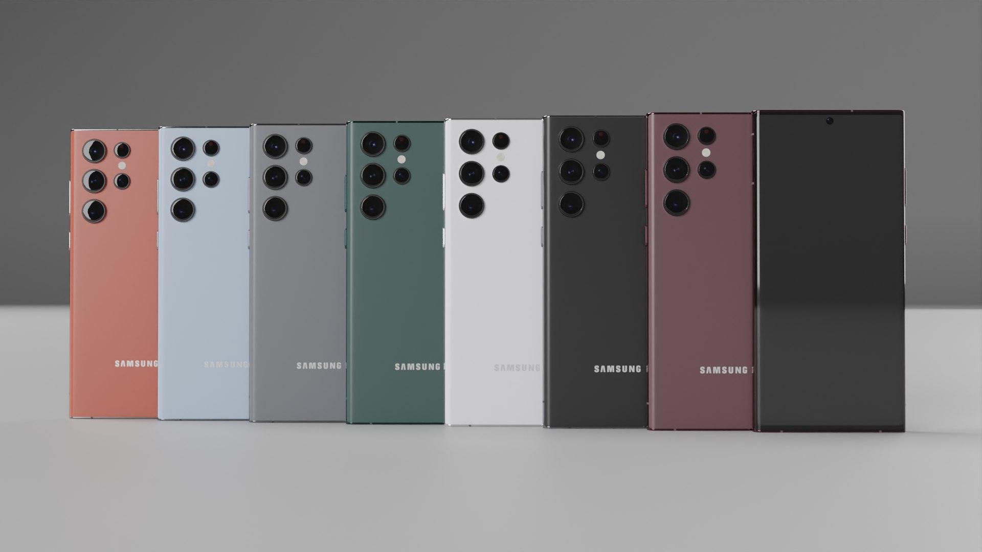 3D model Samsung Galaxy S22 Ultra and SPen All Colors Smartphone ...