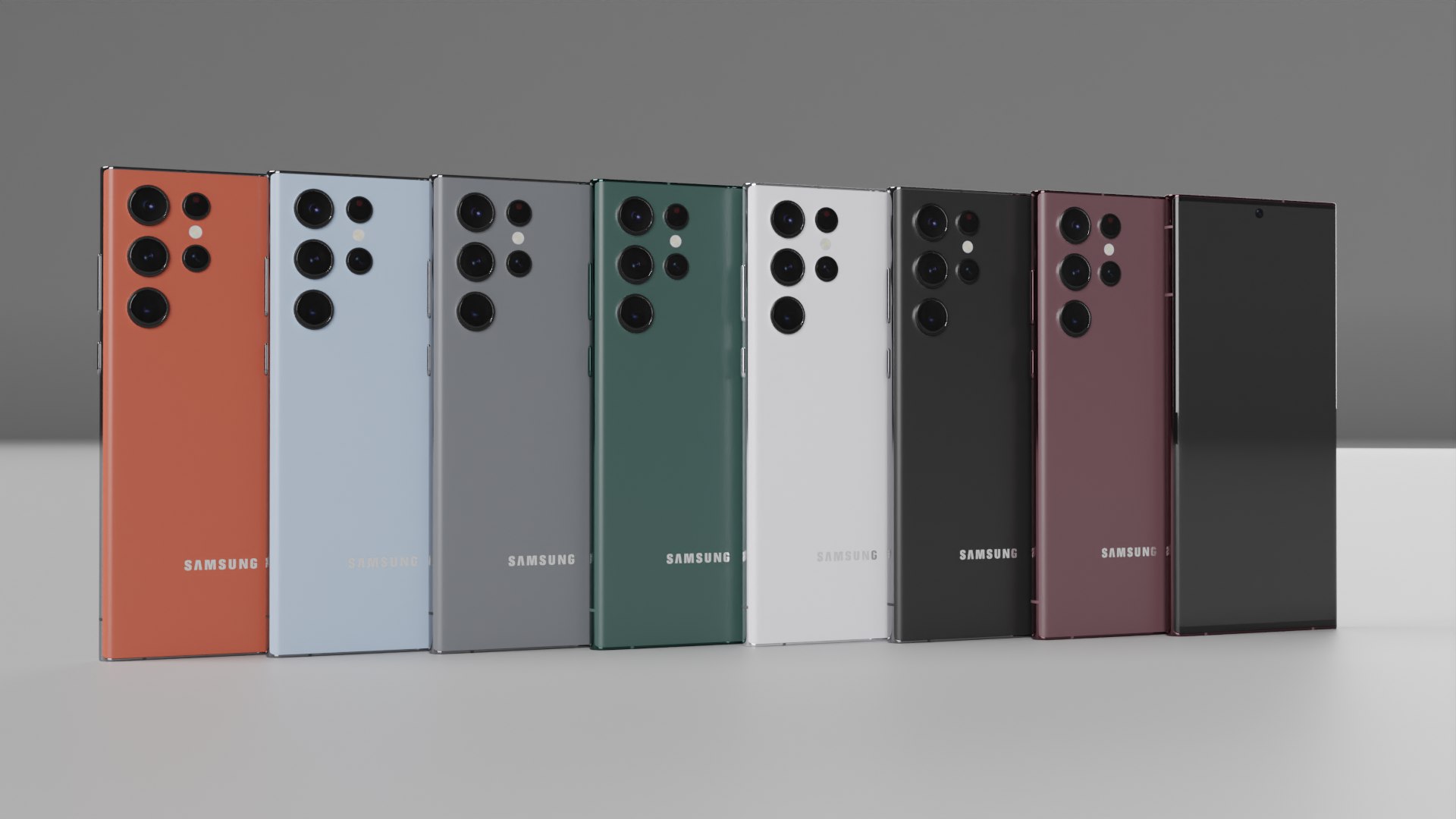 3D model Samsung Galaxy S22 Ultra and SPen All Colors Smartphone ...