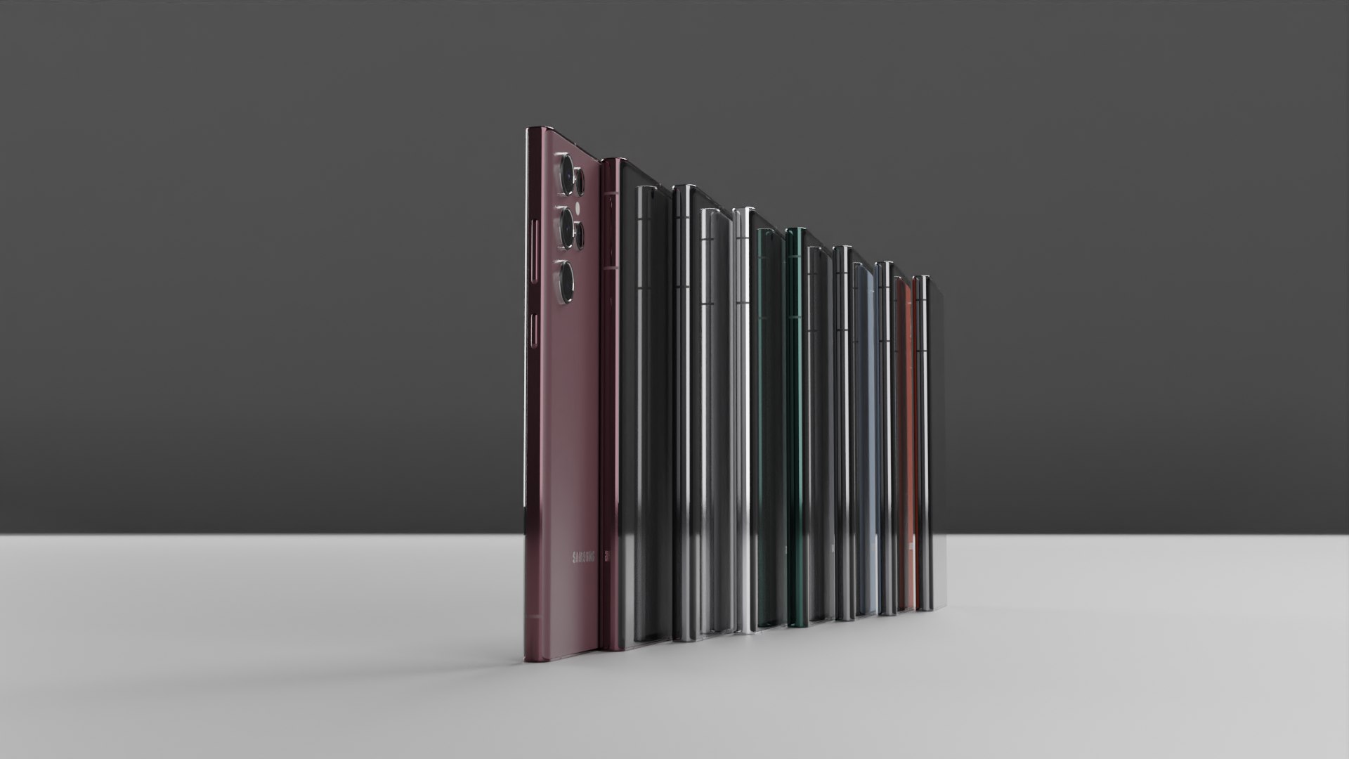 3D model Samsung Galaxy S22 Ultra and SPen All Colors Smartphone ...
