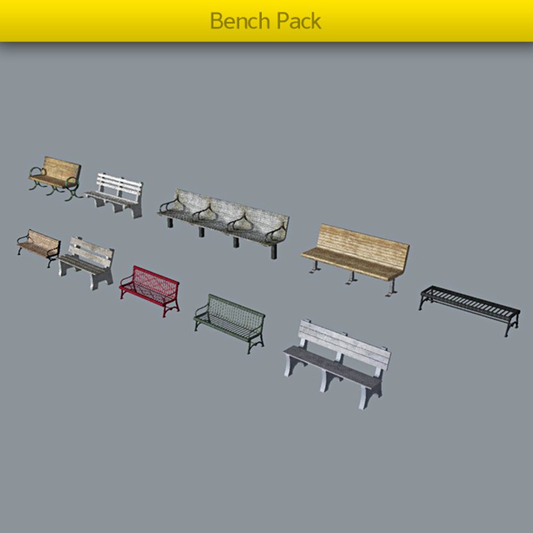 pack benches 3d model