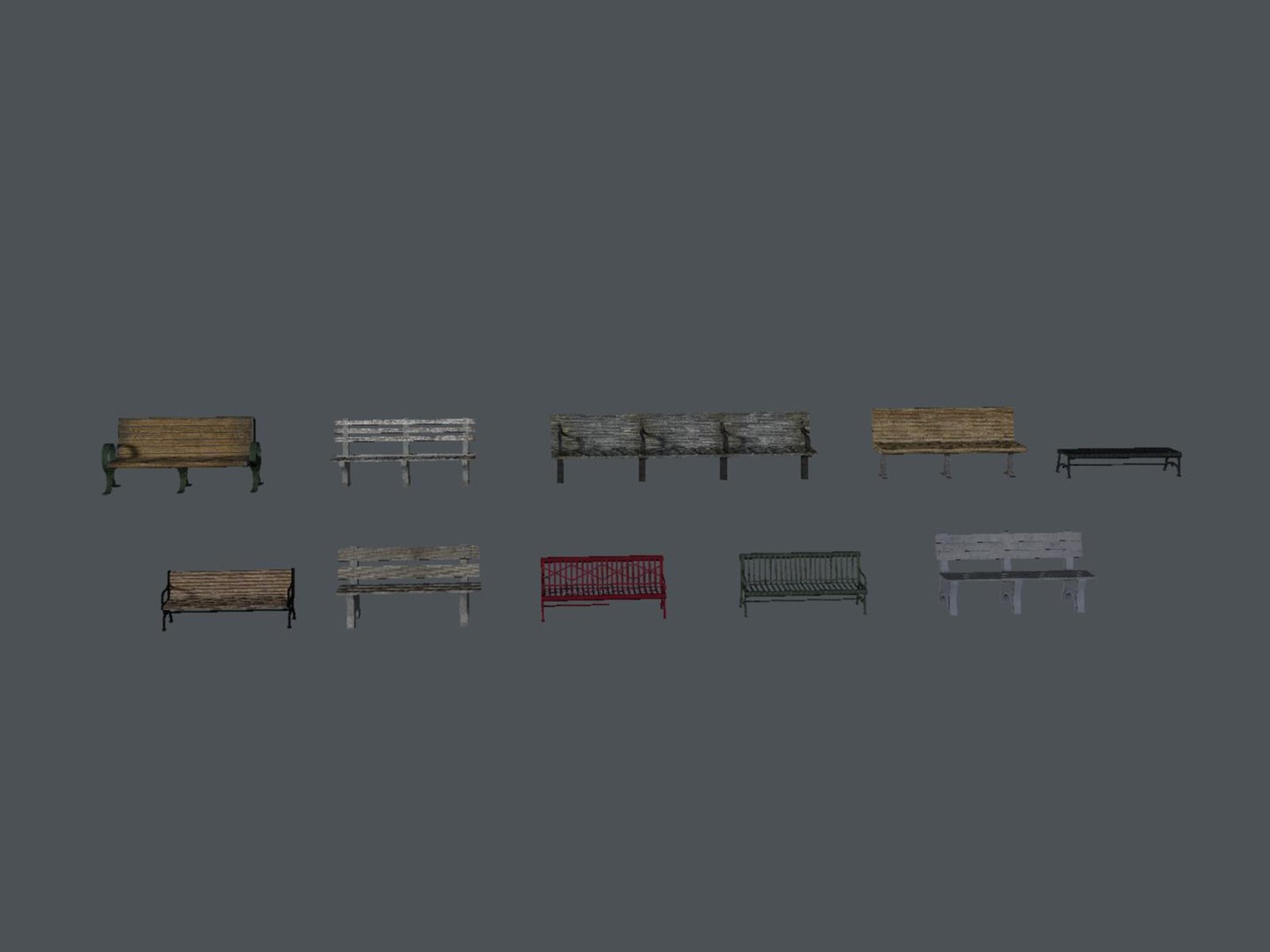 pack benches 3d model