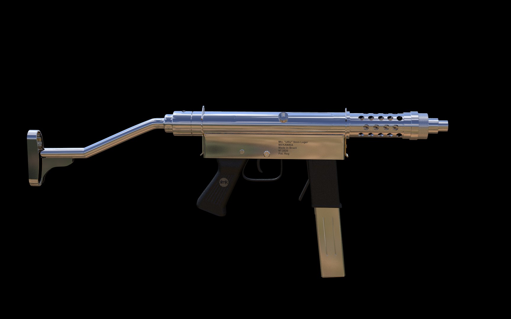 Submachine Mekanika Uru 9mm 3D Model - TurboSquid 2062728