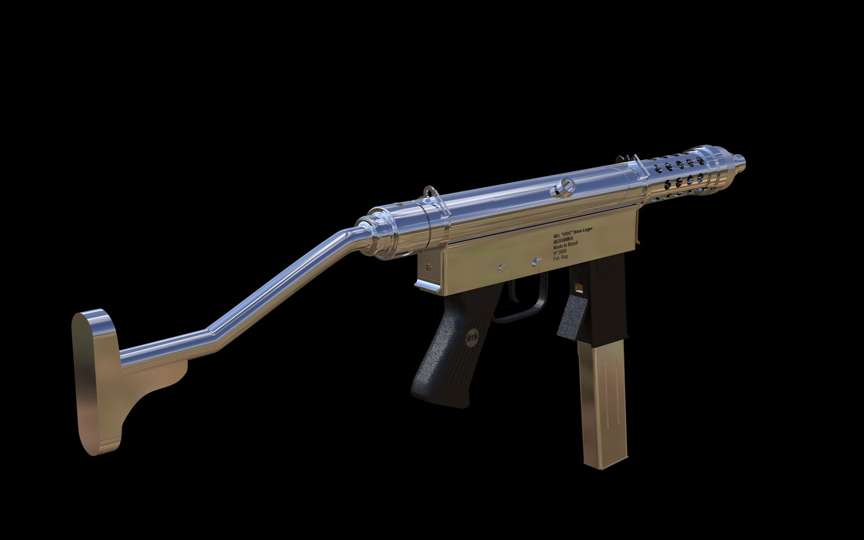 Submachine Mekanika Uru 9mm 3D Model - TurboSquid 2062728