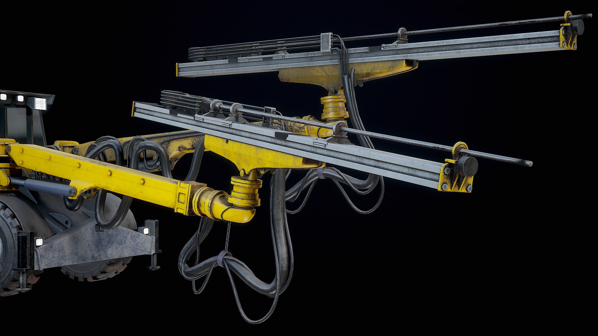 Atlas Copco Boomer E2 C Underground Drilling Rig Rigged PBR 3D model ...