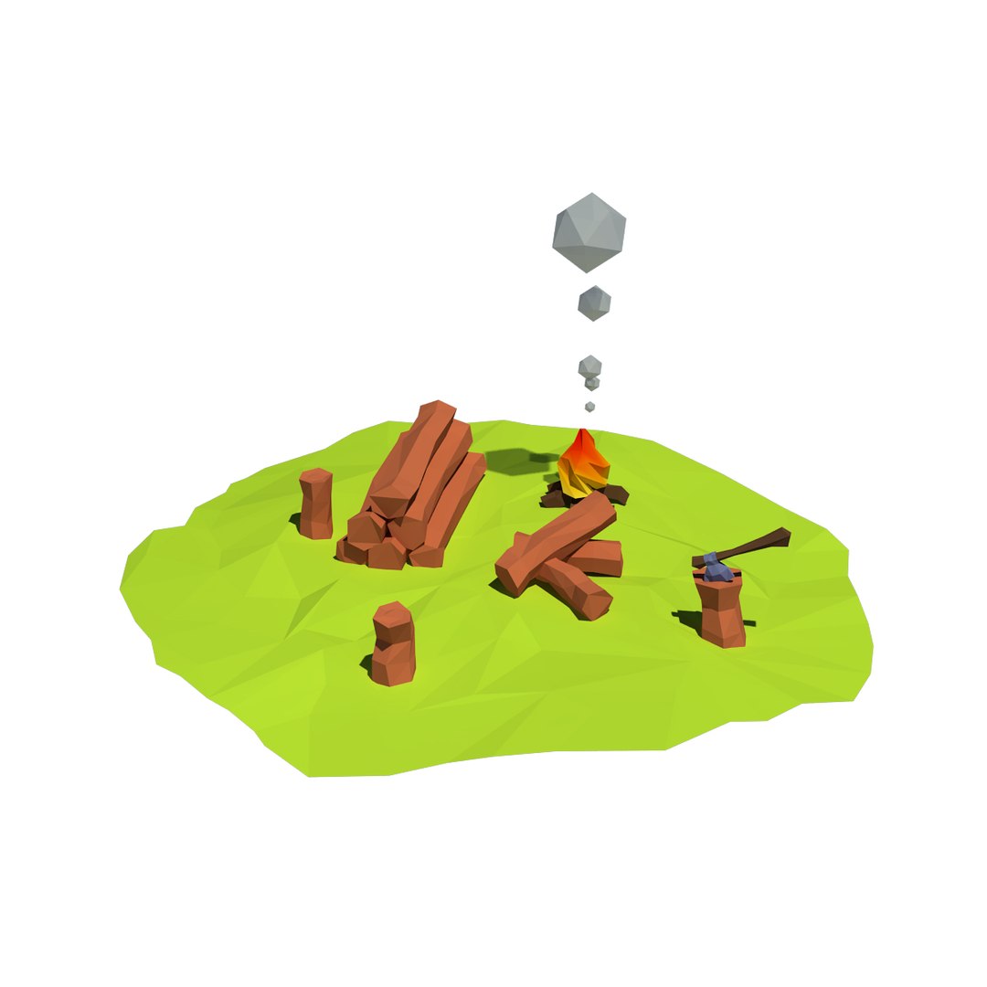 3d logs cartoon