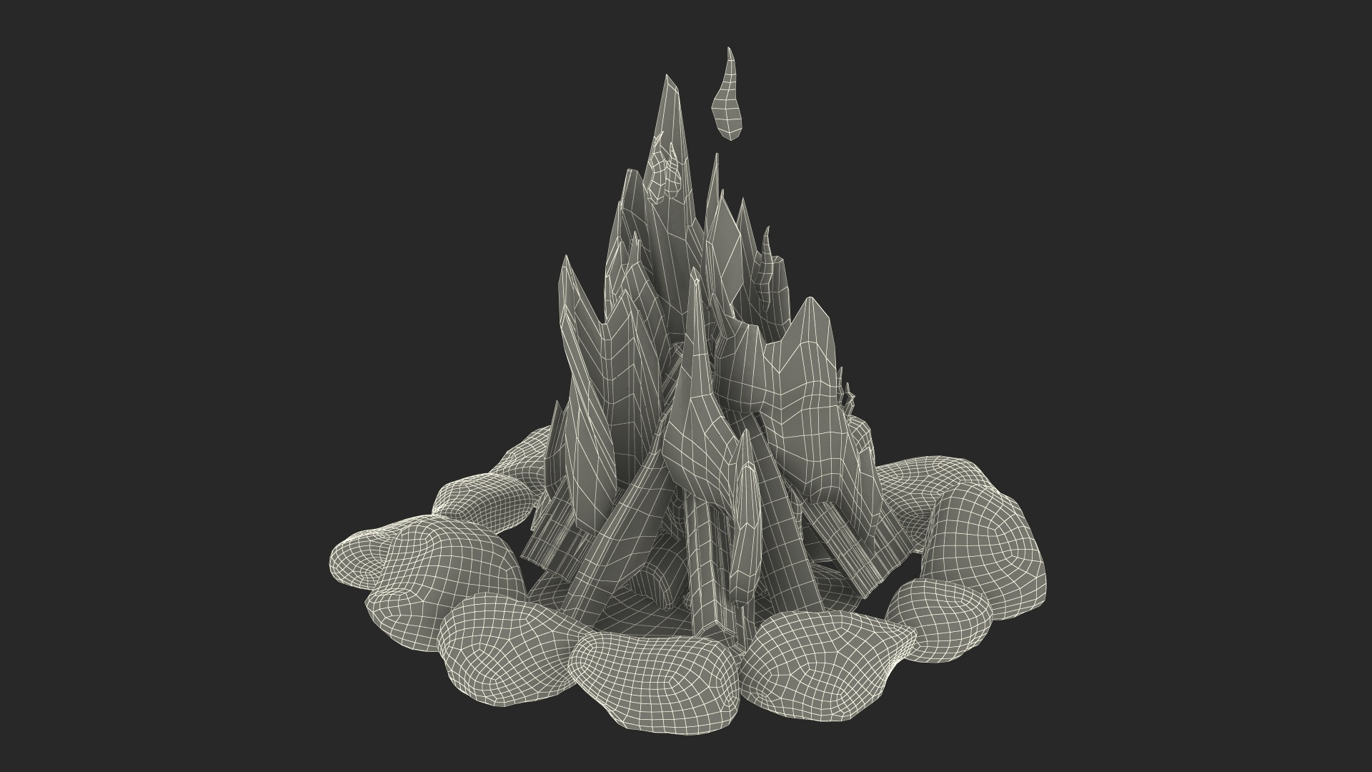 Bonfire In A Circle Of Stones 3D - TurboSquid 2269801