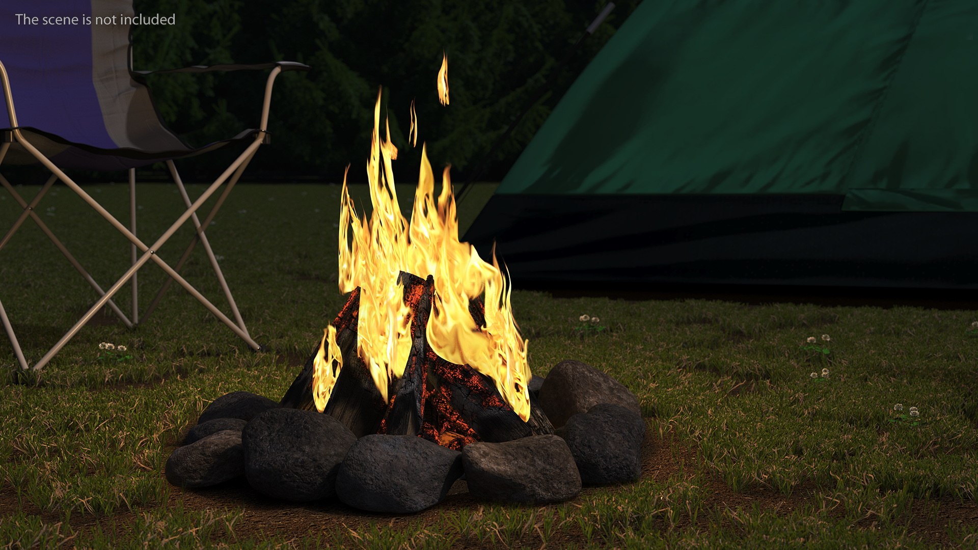 Bonfire In A Circle Of Stones 3D - TurboSquid 2269801