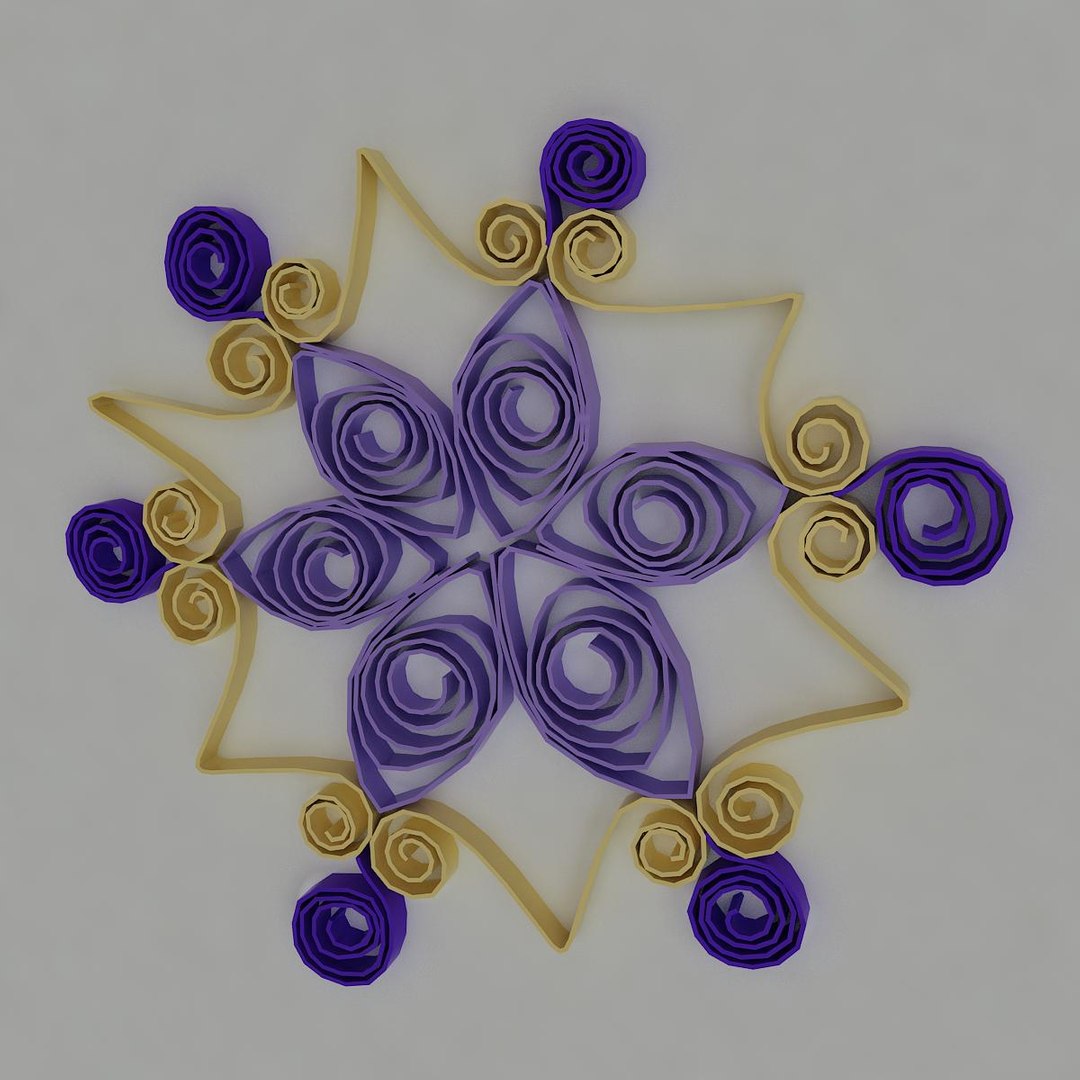 Quilling Snowflakes Grid 03 3d Max