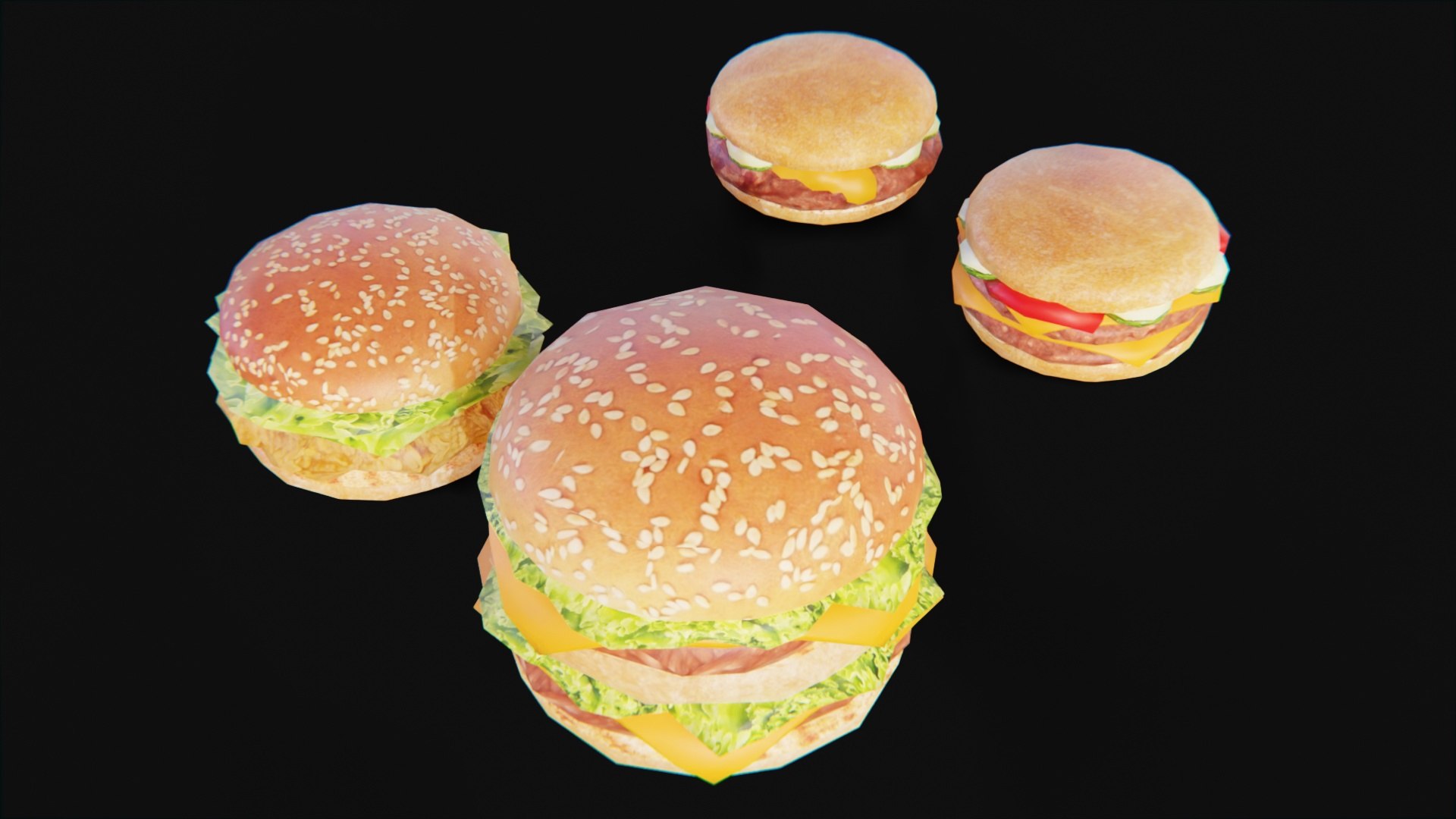 3D Burger fast food pack meat bun cheese model - TurboSquid 2113713