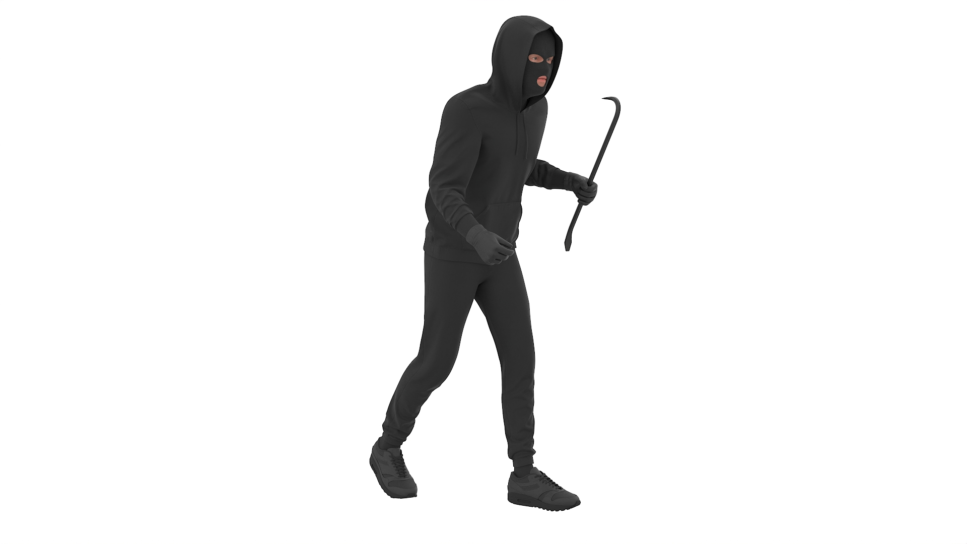 3D Hooded Thief Figure Stealth Pose - TurboSquid 2328264