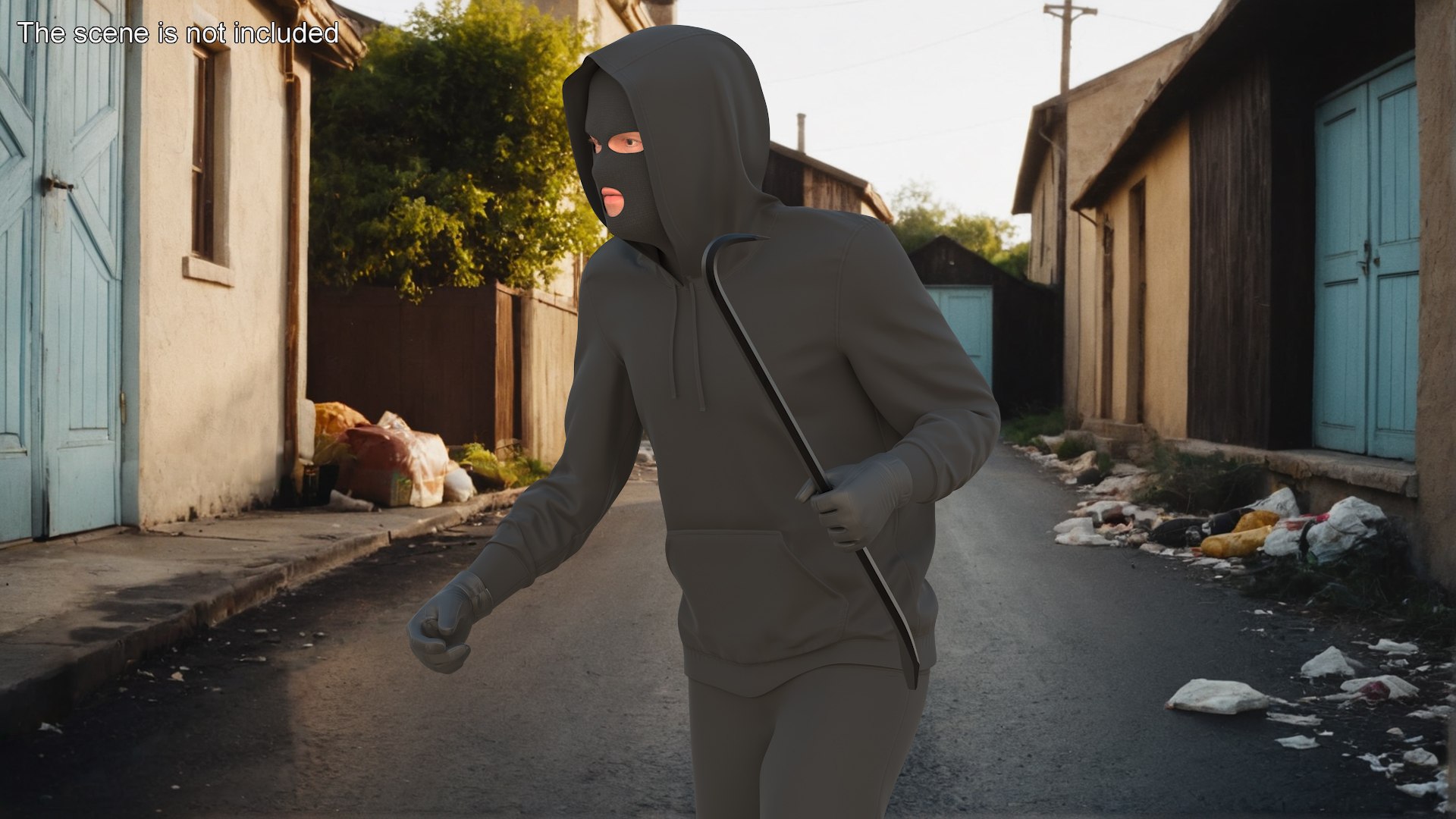 3D Hooded Thief Figure Stealth Pose - TurboSquid 2328264