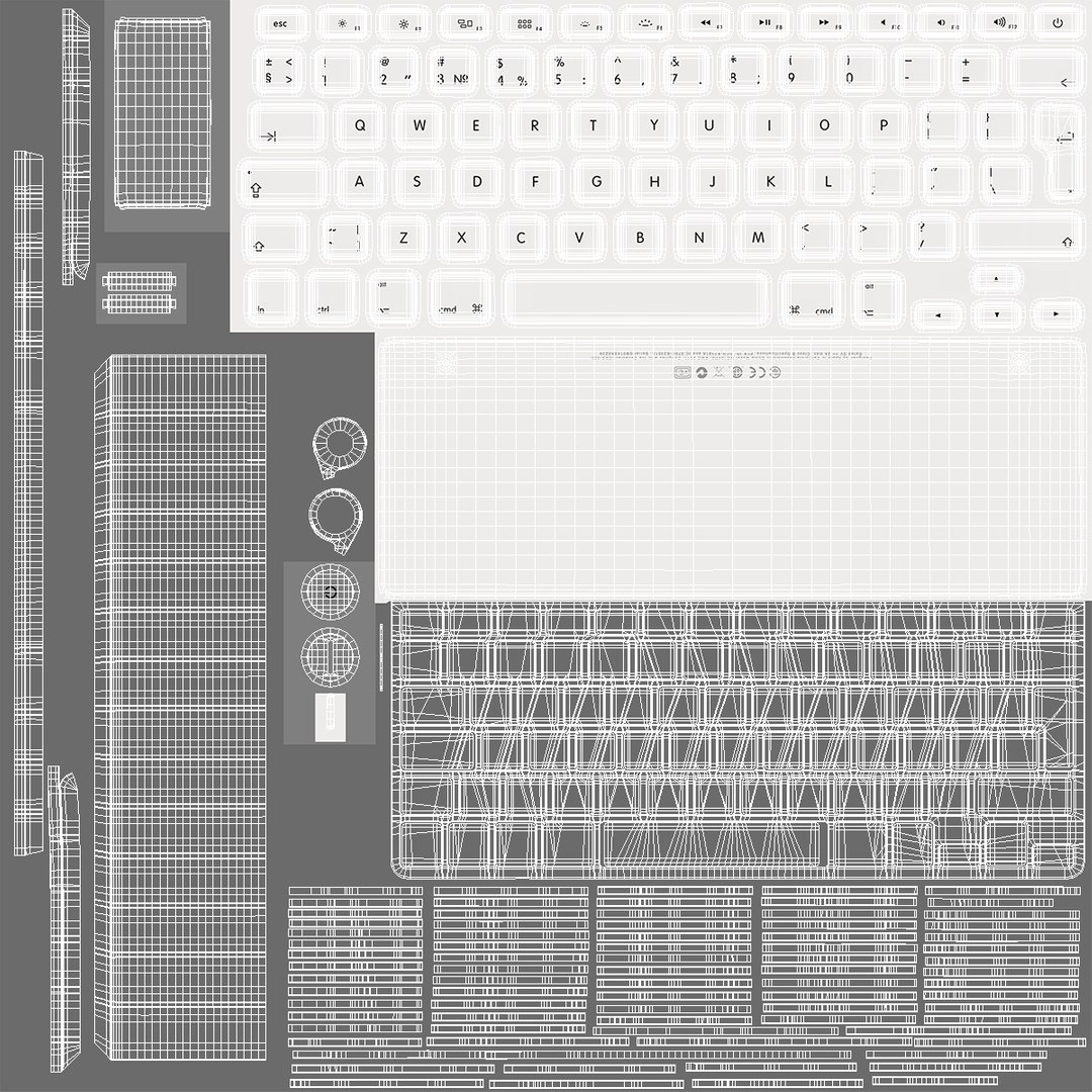 3D Wireless Apple Computer Keyboard - TurboSquid 2323774