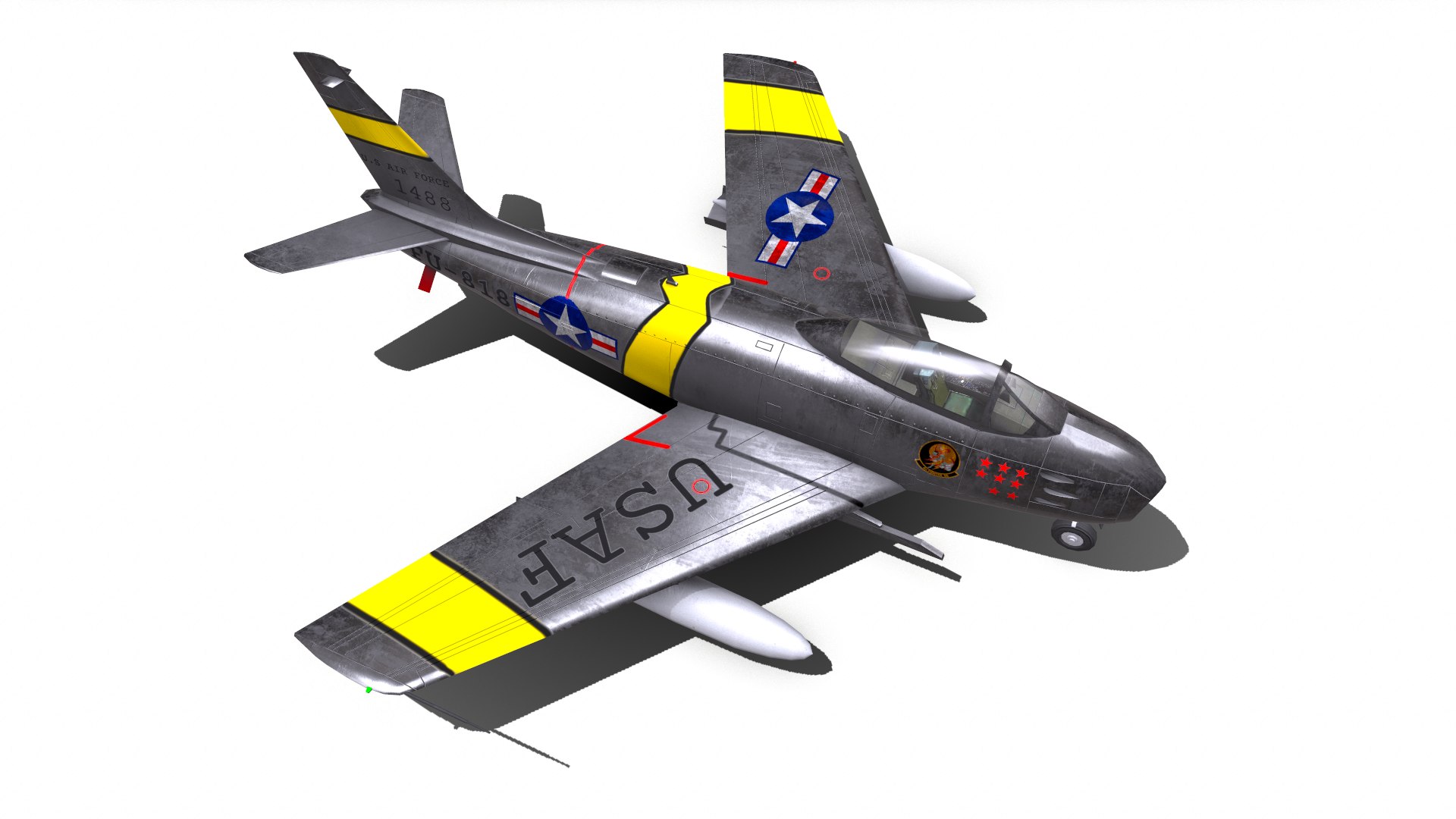 3D North American F-86 Sabre Low-poly PBR Model - TurboSquid 1867885