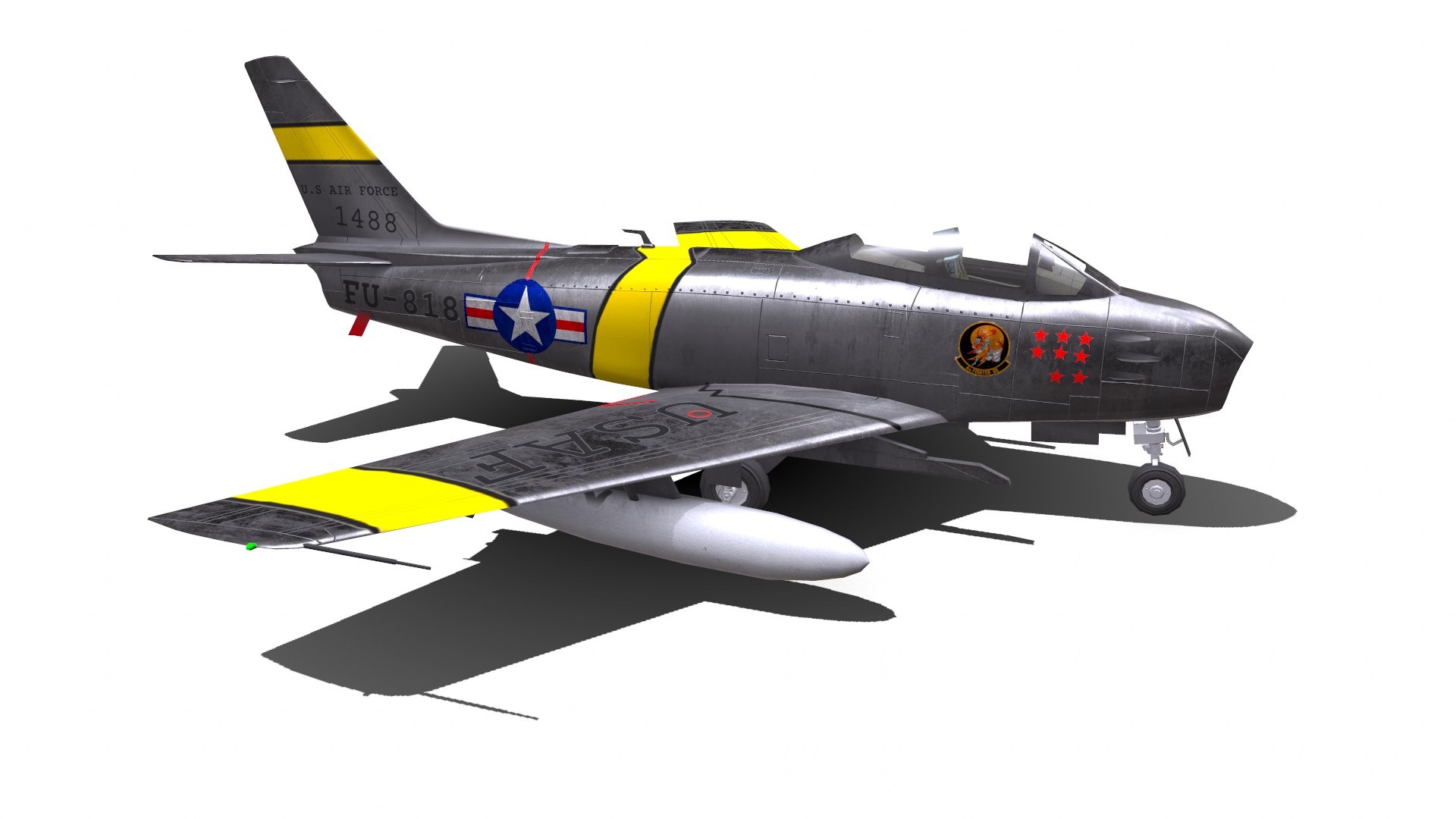 3D North American F-86 Sabre Low-poly PBR Model - TurboSquid 1867885