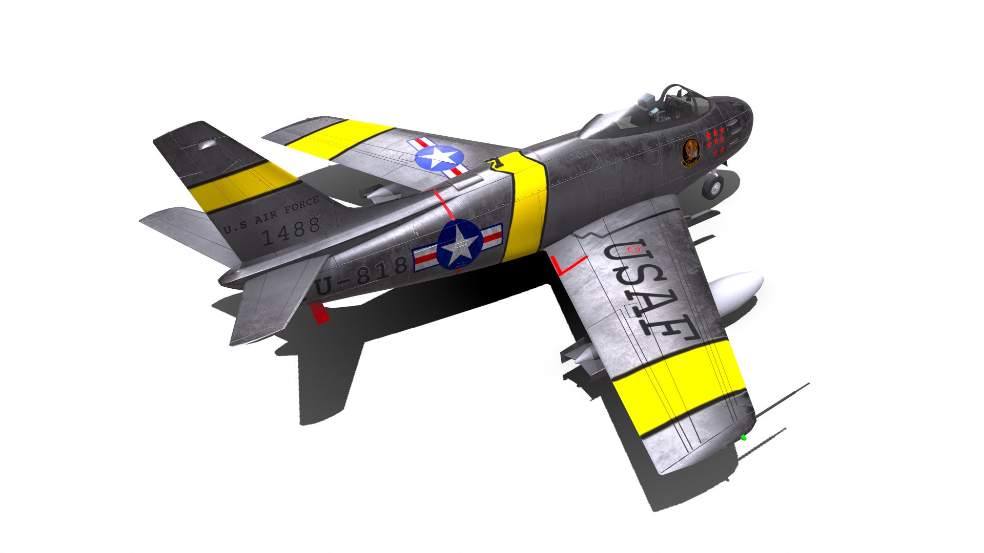 3D North American F-86 Sabre Low-poly PBR Model - TurboSquid 1867885