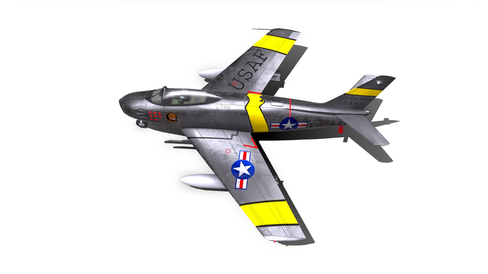 3D North American F-86 Sabre Low-poly PBR Model - TurboSquid 1867885