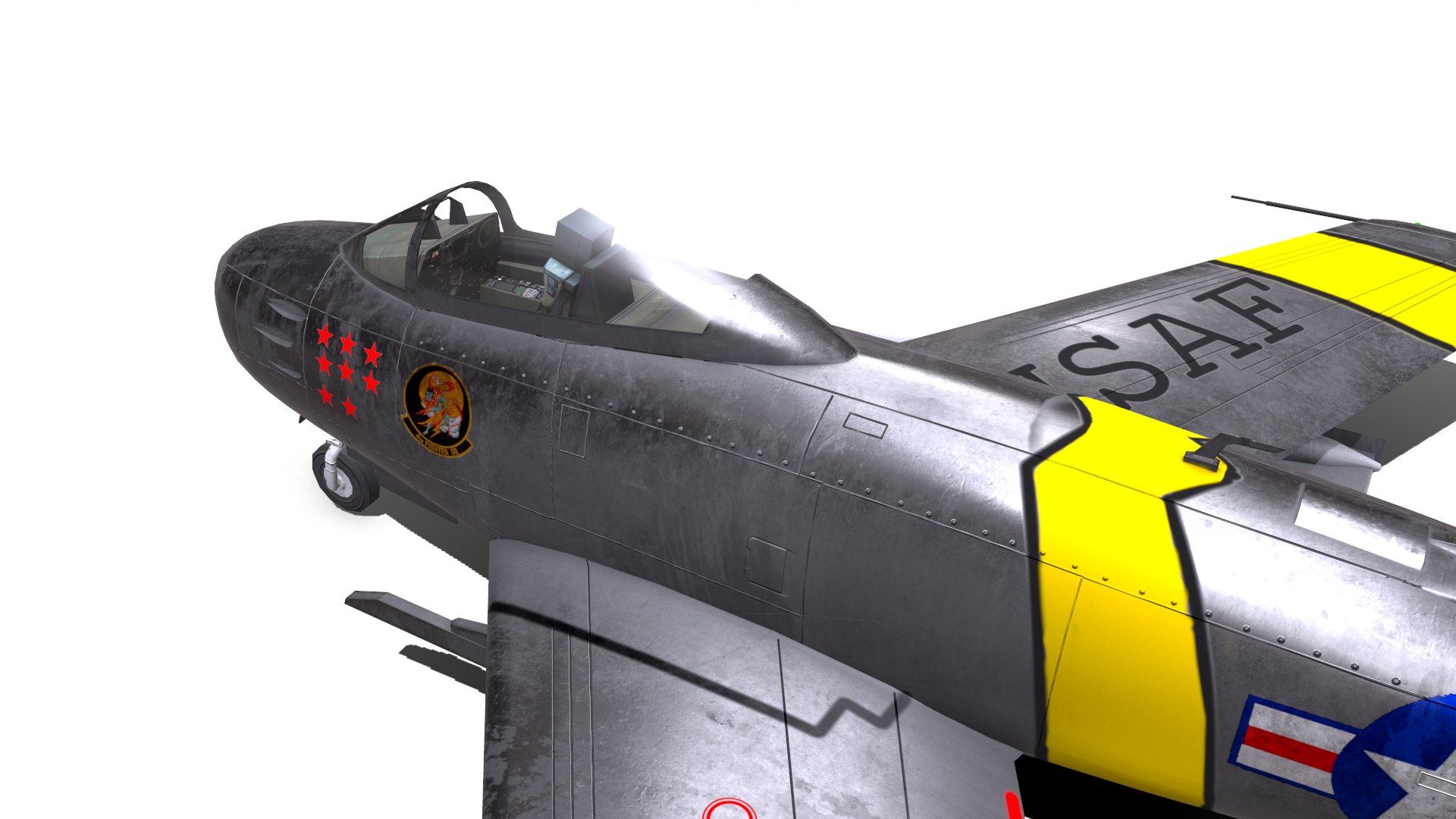 3D North American F-86 Sabre Low-poly PBR Model - TurboSquid 1867885