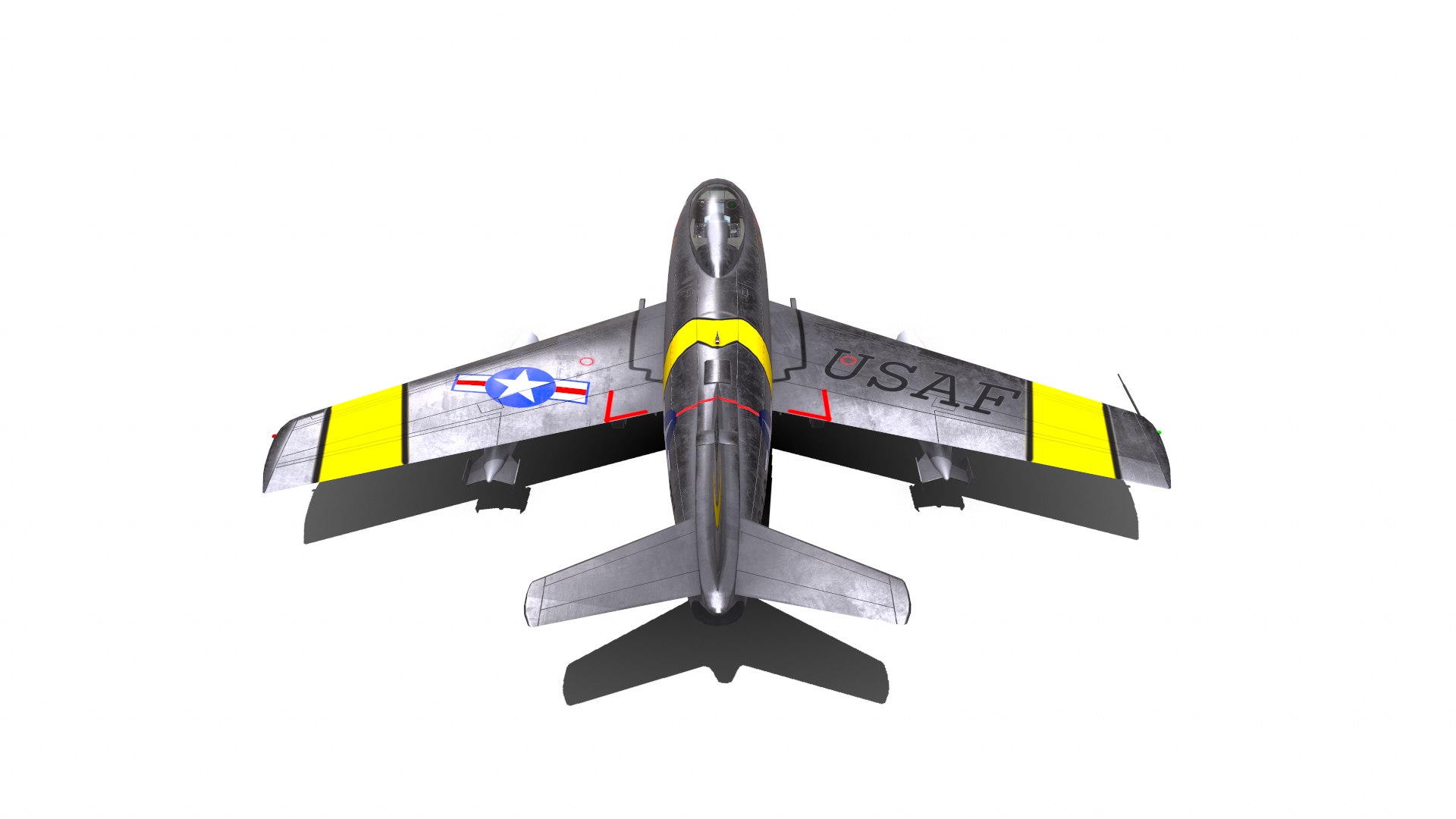 3D North American F-86 Sabre Low-poly PBR Model - TurboSquid 1867885