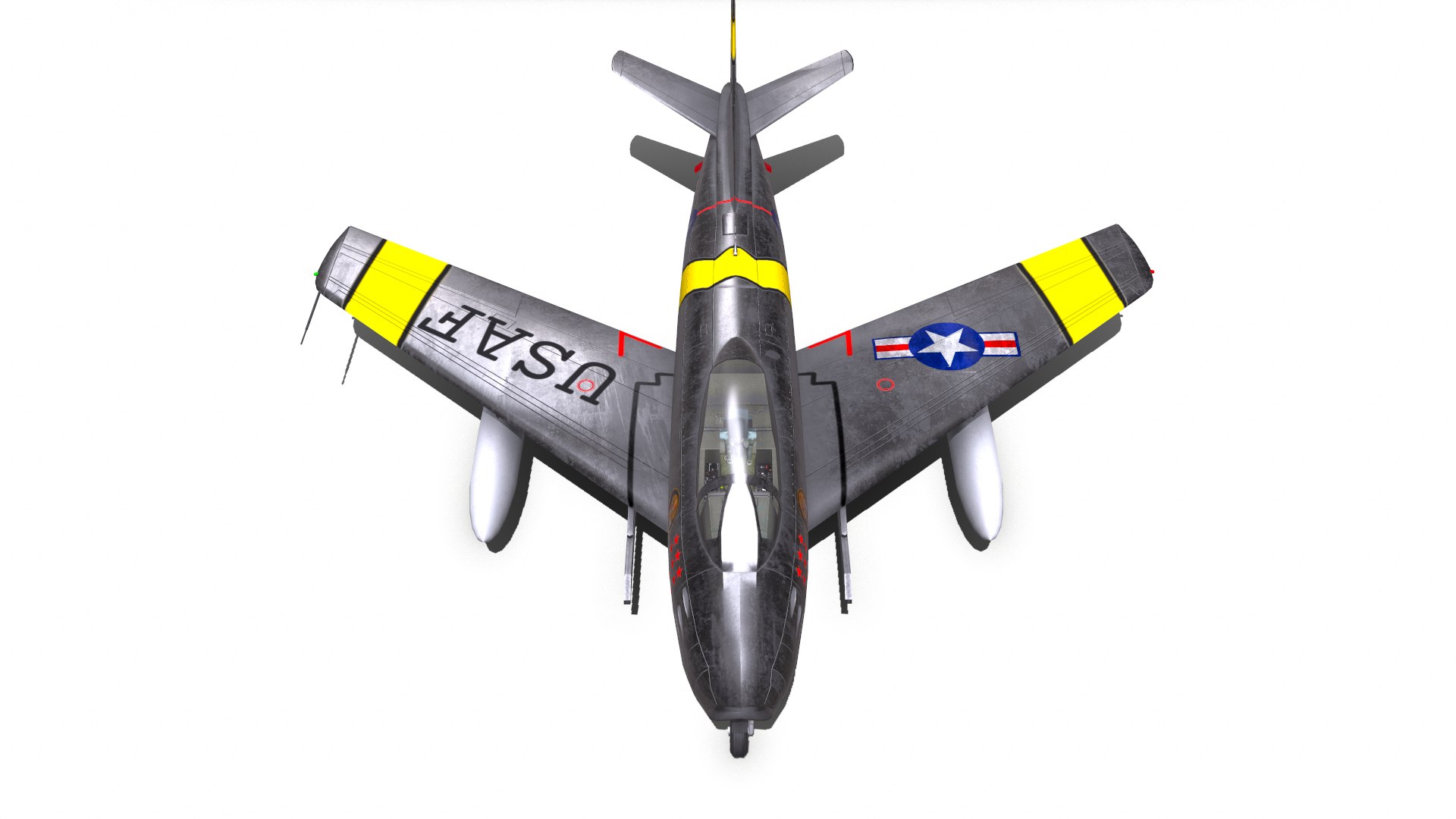 3D North American F-86 Sabre Low-poly PBR Model - TurboSquid 1867885