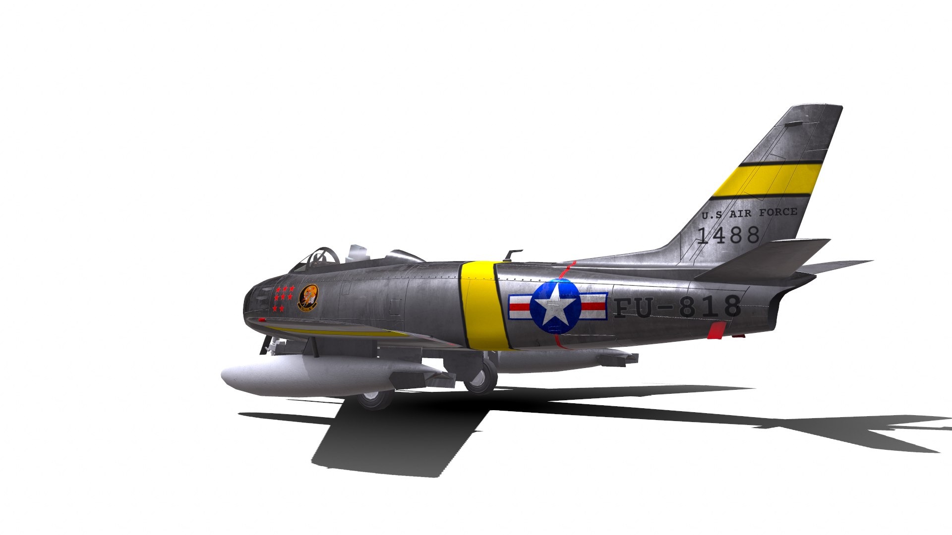 3D North American F-86 Sabre Low-poly PBR Model - TurboSquid 1867885