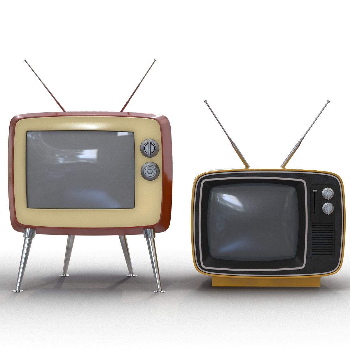 3d retro tv model