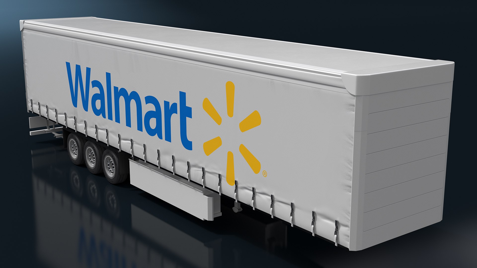 3D Walmart Cargo Transport Trailer White Model - TurboSquid 2419844
