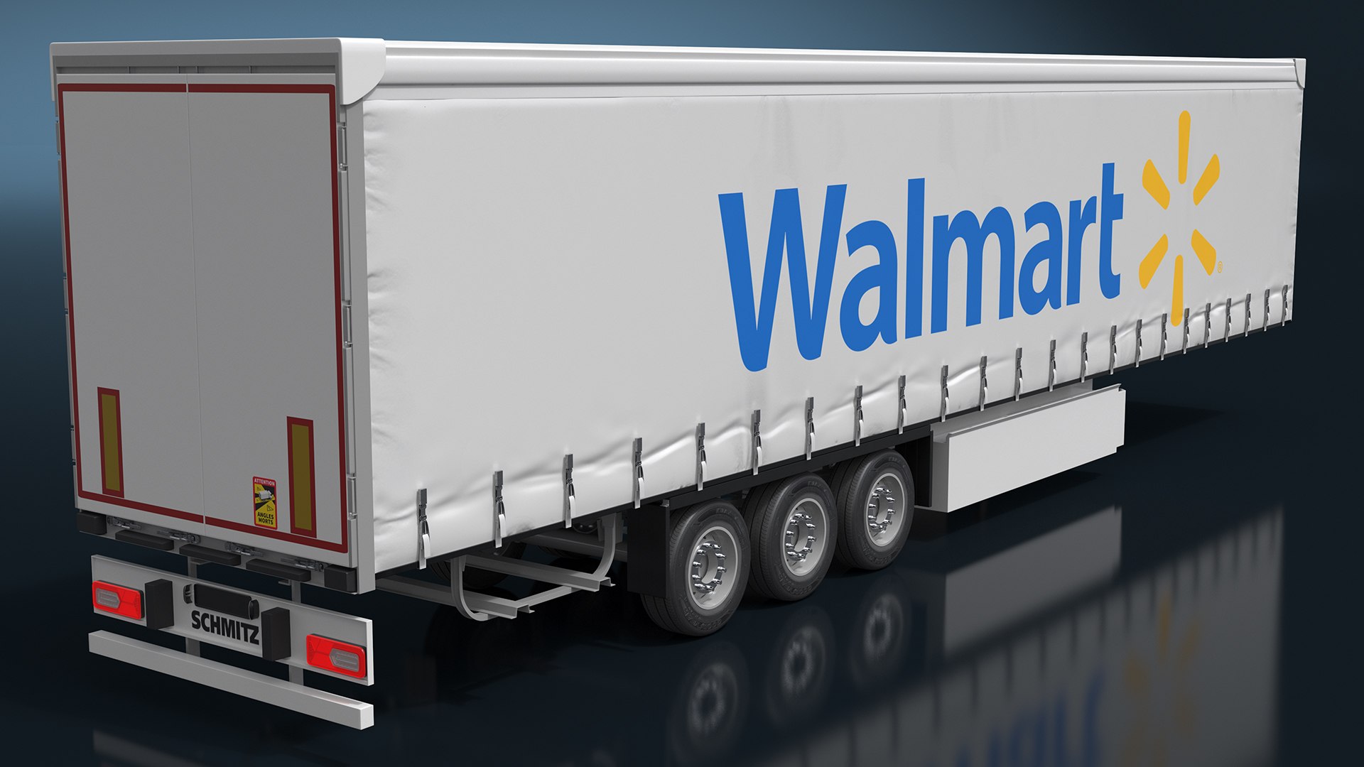 3D Walmart Cargo Transport Trailer White Model - TurboSquid 2419844