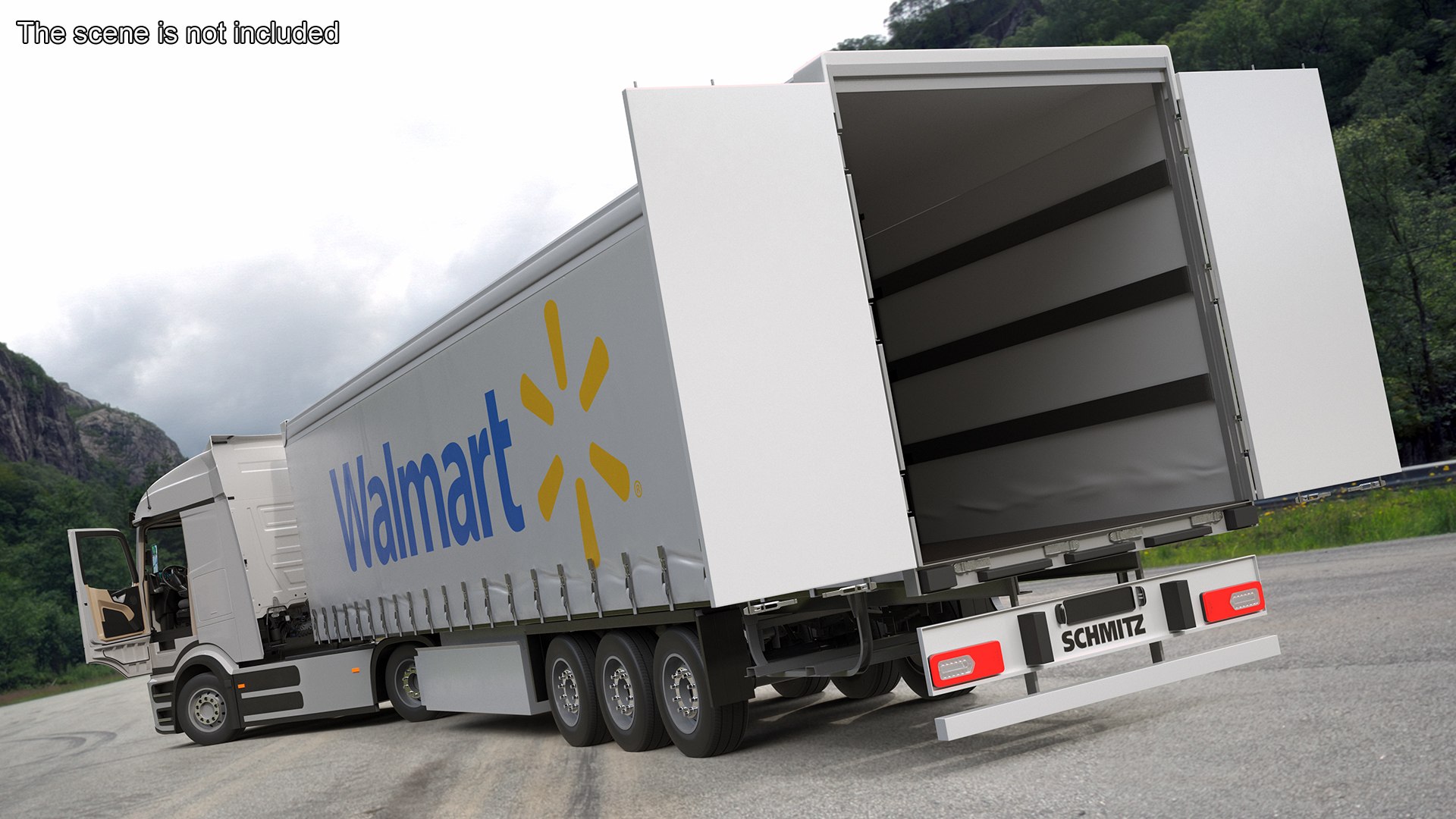 3D Walmart Cargo Transport Trailer White Model - TurboSquid 2419844