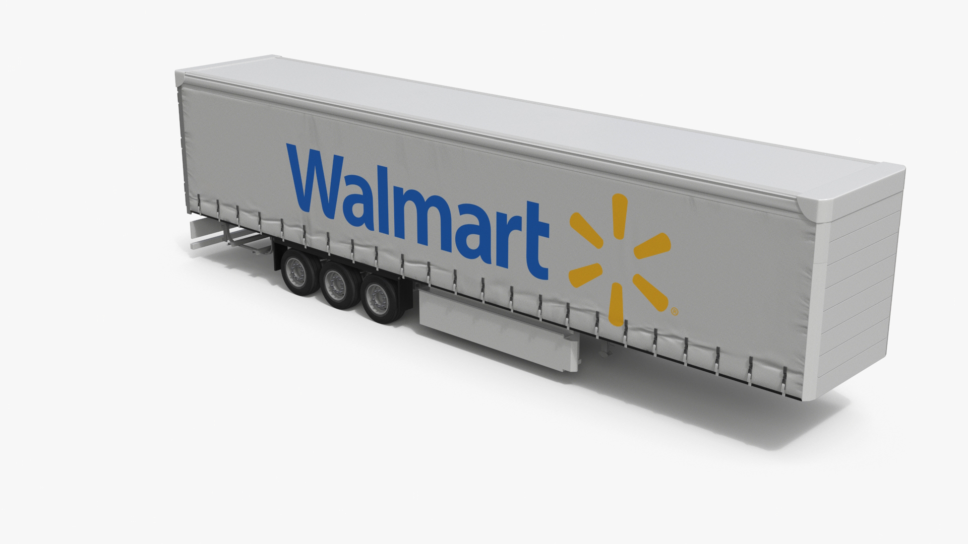 3D Walmart Cargo Transport Trailer White Model - TurboSquid 2419844
