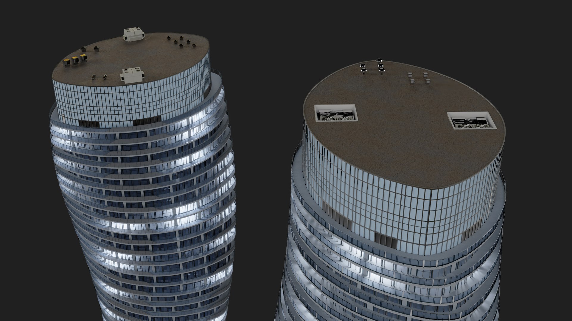Absolute World Towers In The Night Lightning 3D Model - TurboSquid 2217129