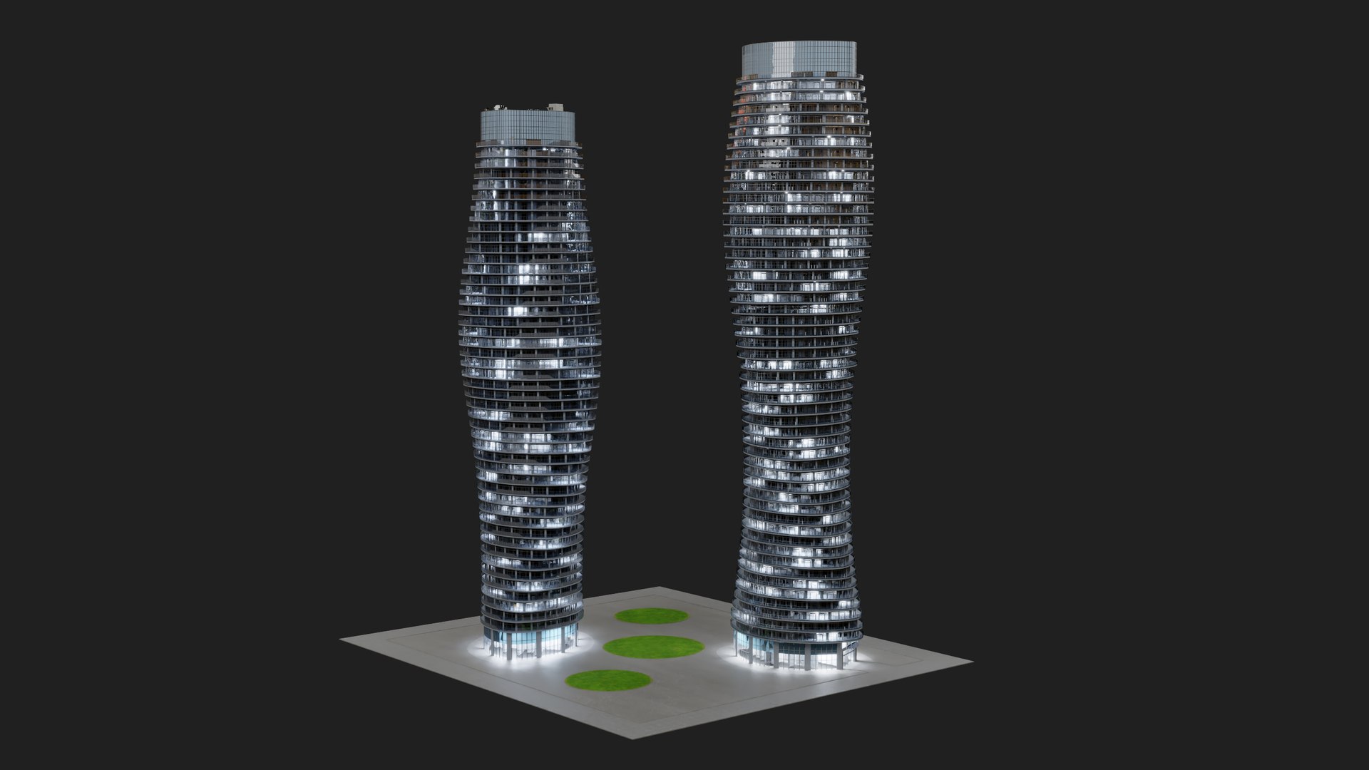 Absolute World Towers In The Night Lightning 3D Model - TurboSquid 2217129