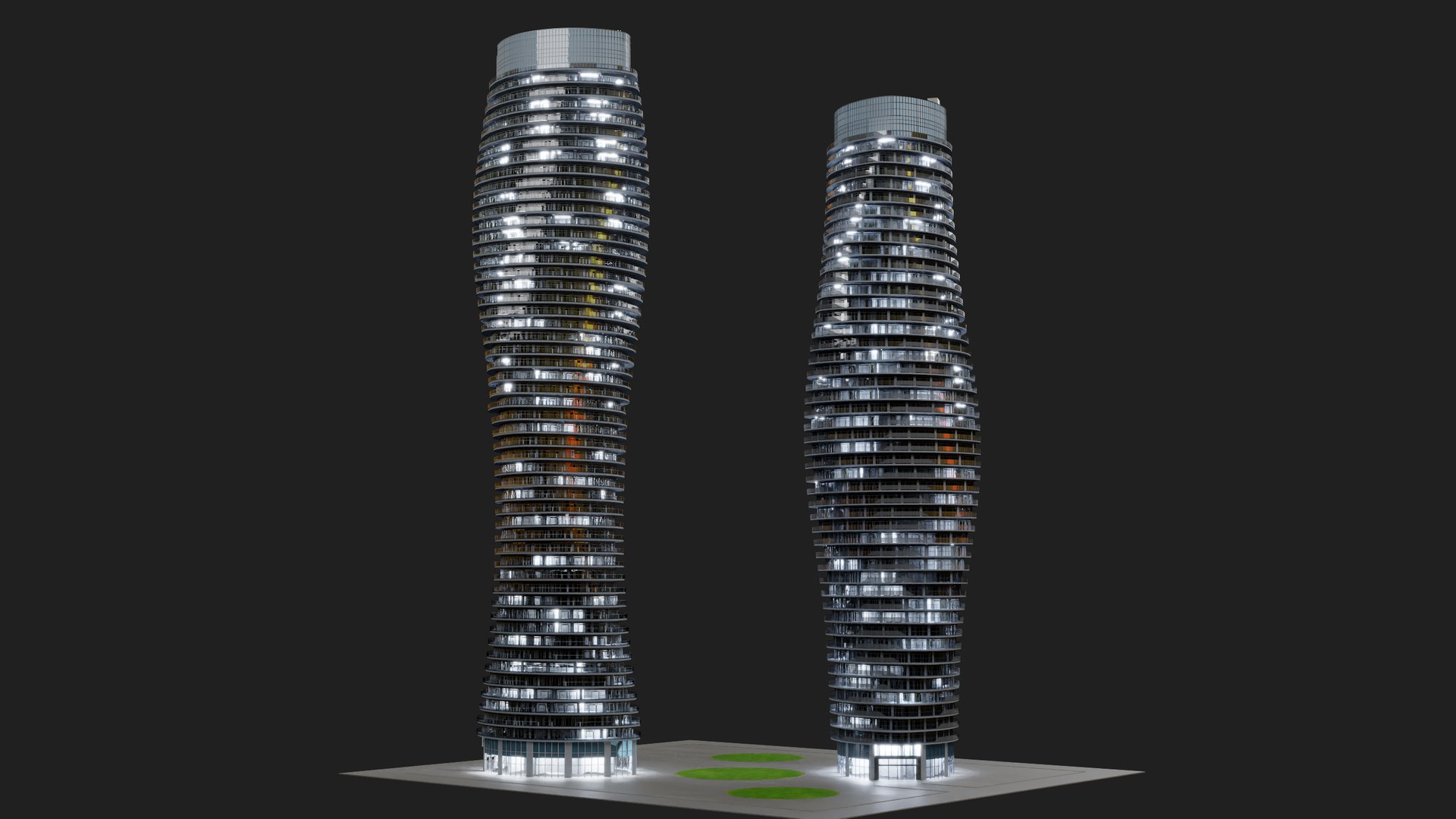 Absolute World Towers In The Night Lightning 3D Model - TurboSquid 2217129