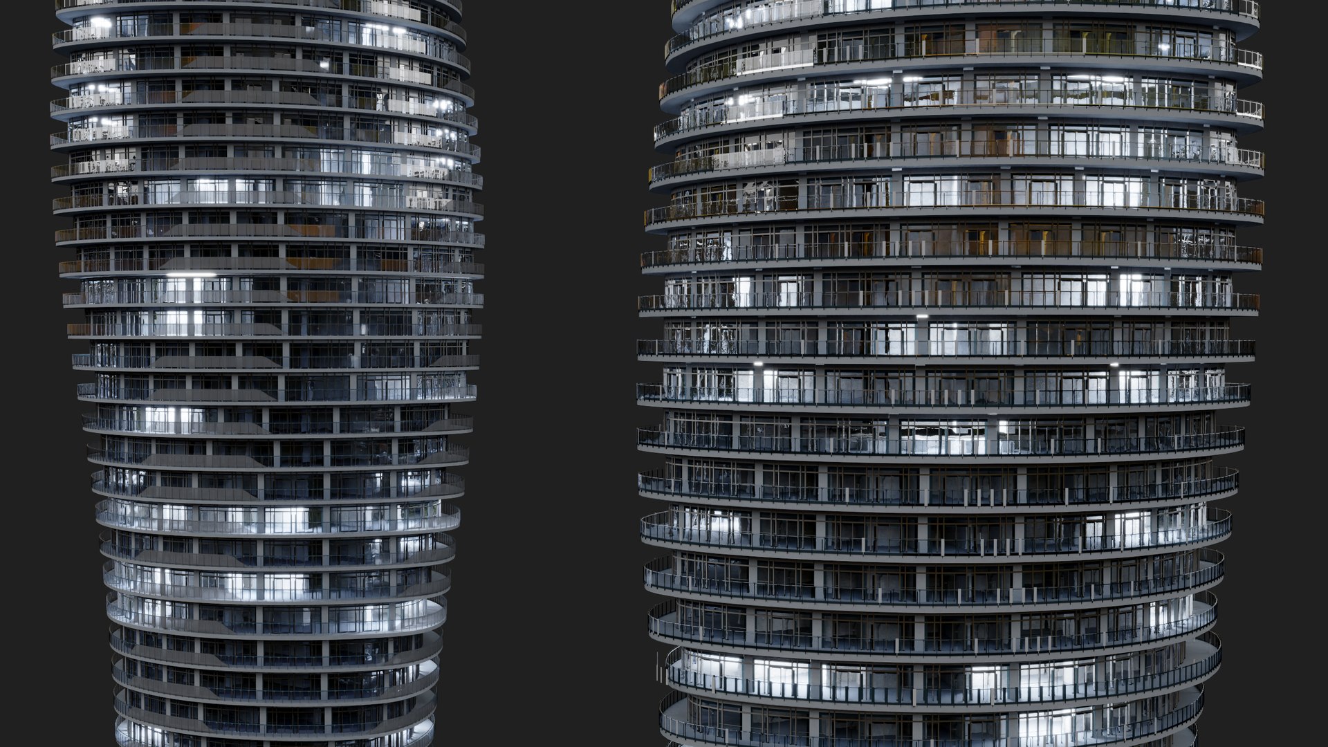 Absolute World Towers In The Night Lightning 3D Model - TurboSquid 2217129