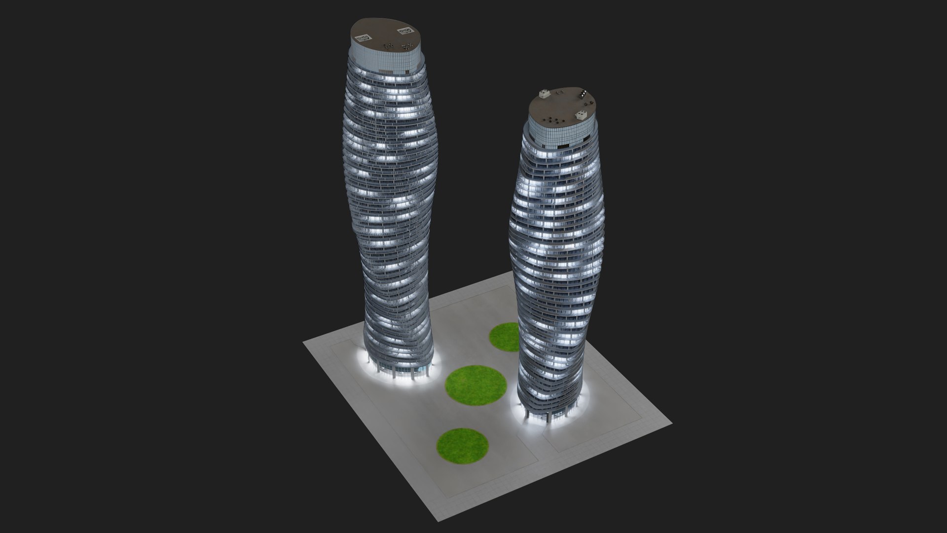 Absolute World Towers In The Night Lightning 3D Model - TurboSquid 2217129