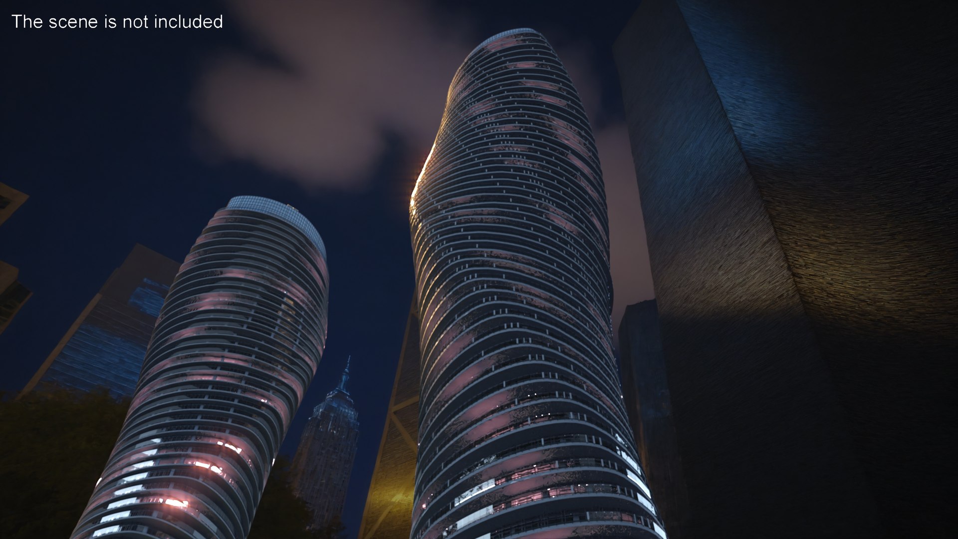 Absolute World Towers In The Night Lightning 3D Model - TurboSquid 2217129