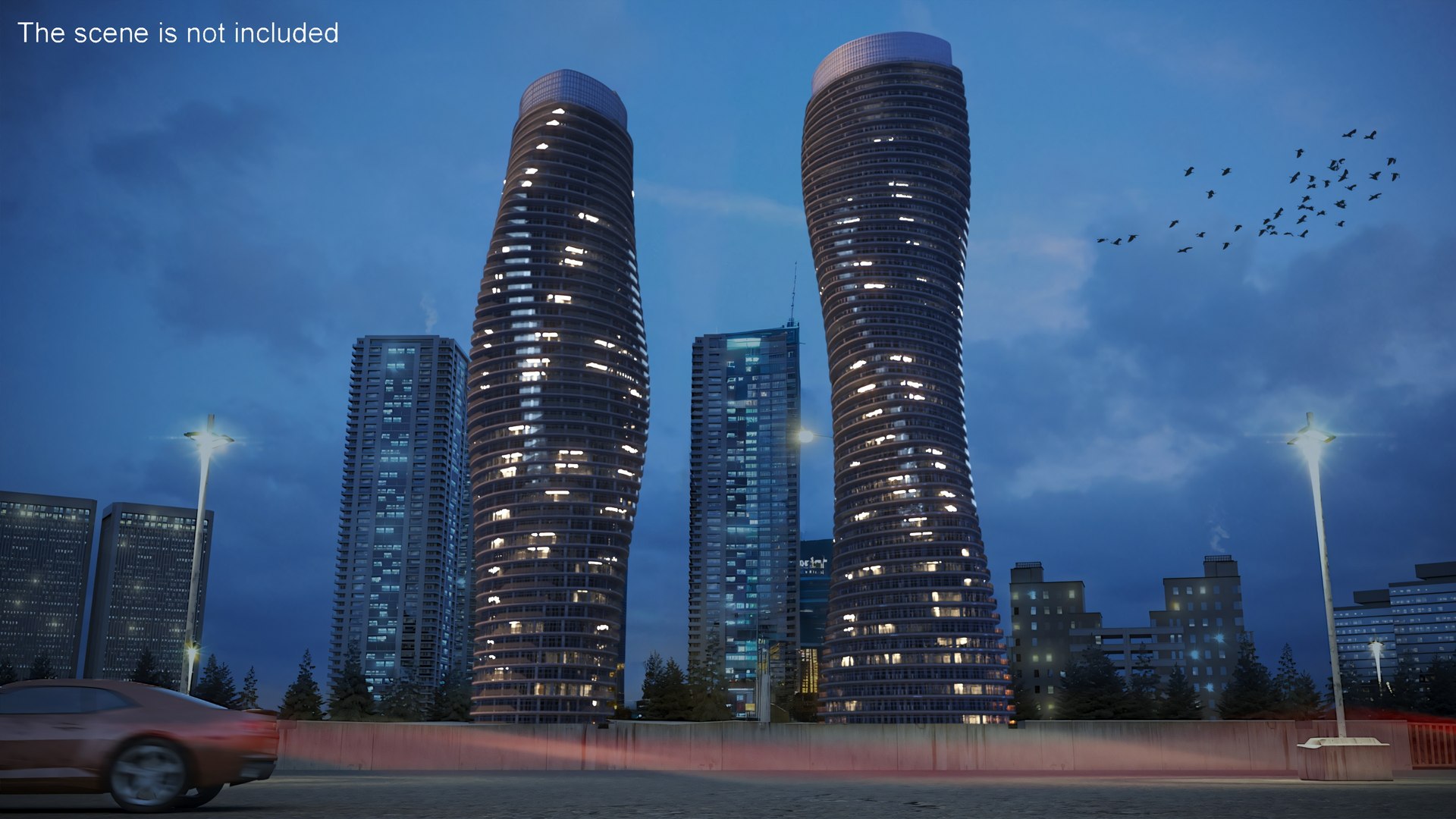 Absolute World Towers In The Night Lightning 3D Model - TurboSquid 2217129