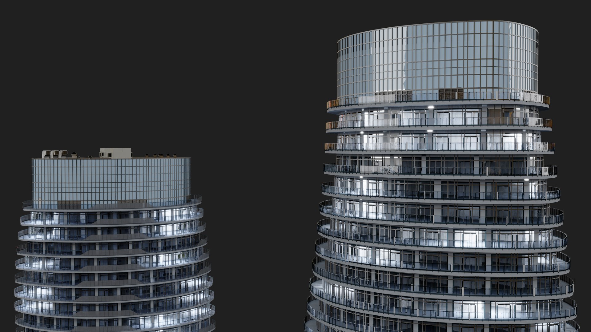 Absolute World Towers In The Night Lightning 3D Model - TurboSquid 2217129