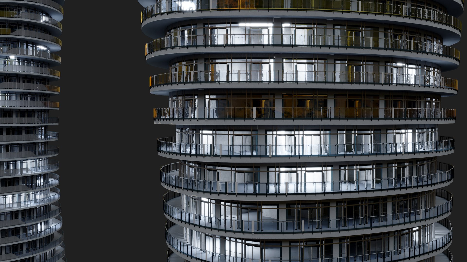 Absolute World Towers In The Night Lightning 3D Model - TurboSquid 2217129